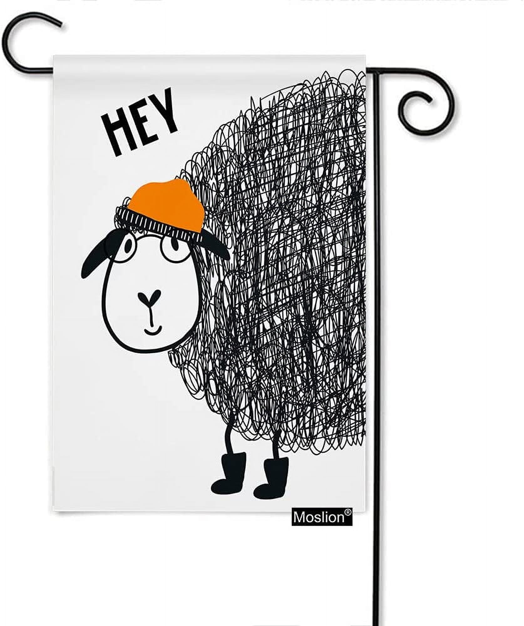 Sheep Garden Flags Double Sided Cute Animal Lamb with Glasses Hat ...