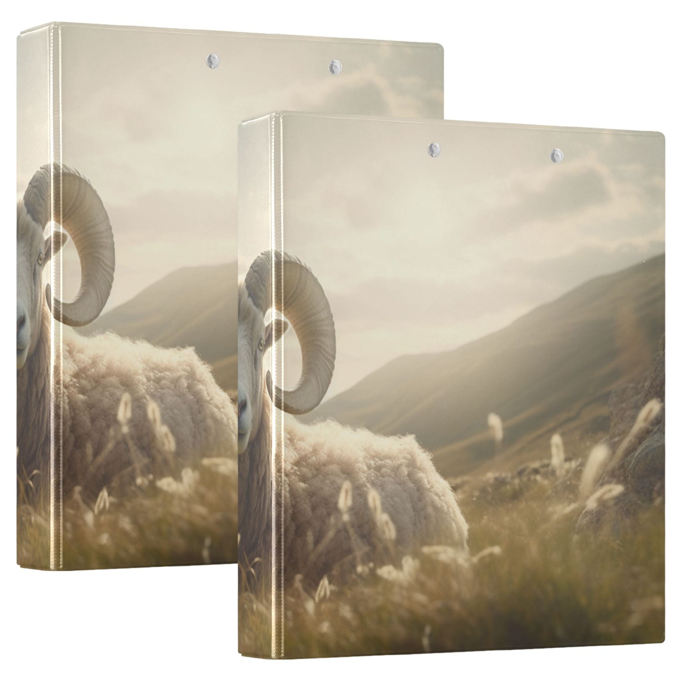 Sheep Grass Mountain Sunlight 3 Ring Binders 1.5 inch Hardcover File Folders with Interior ...