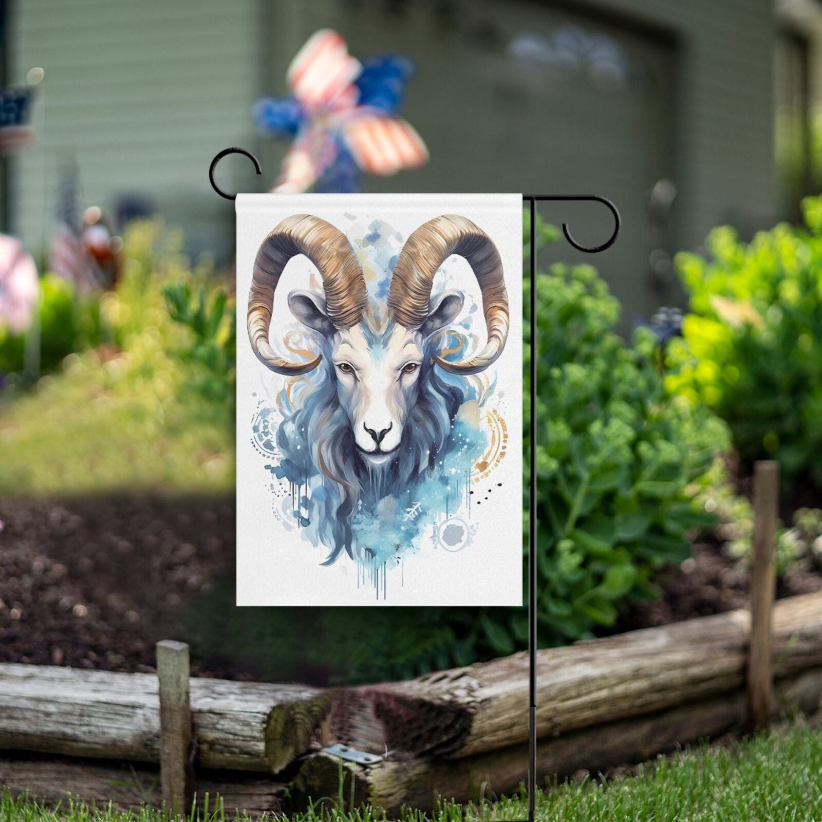 Sheep Head Garden Flag Double Sided Outdoor Banners for Courtyard ...