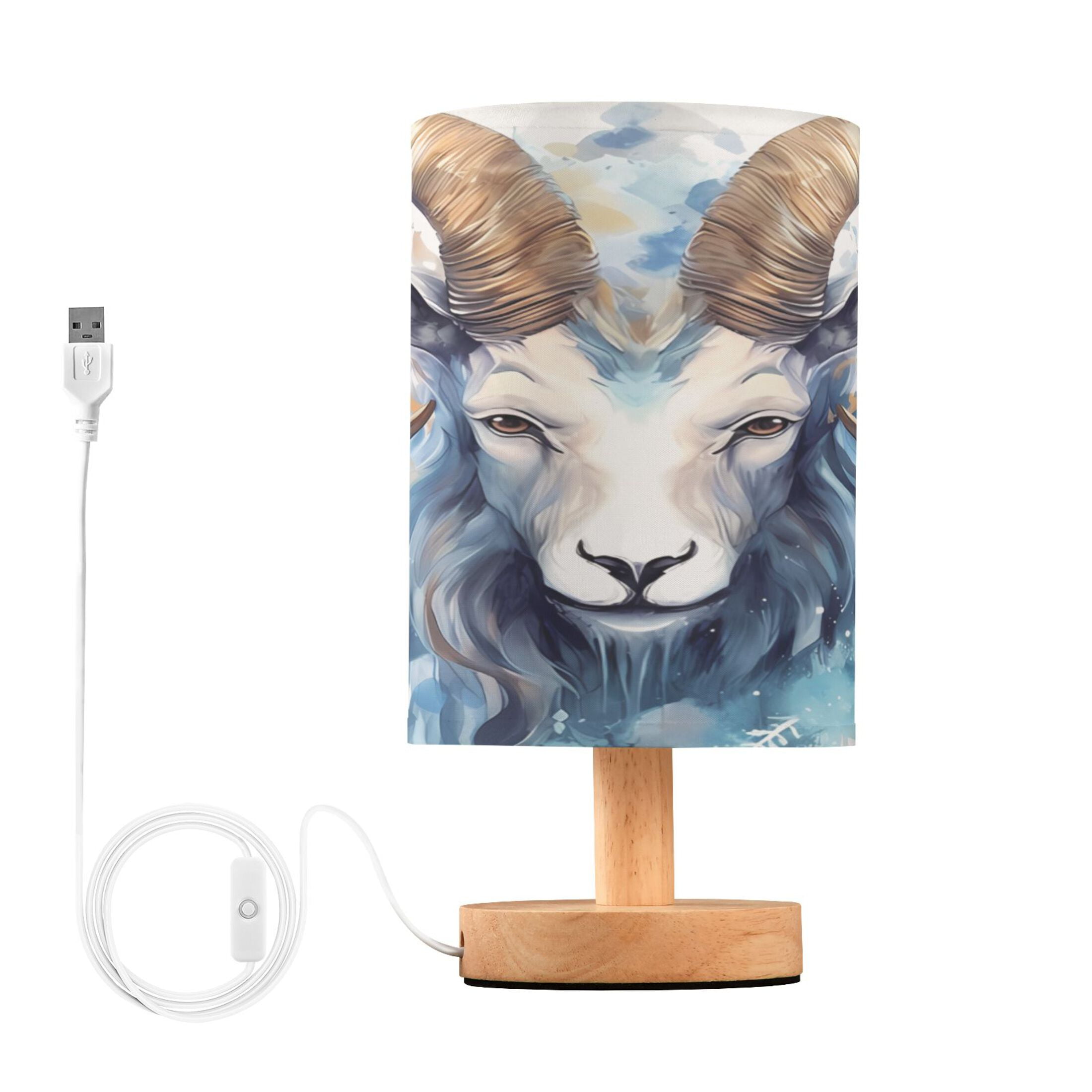 Sheep Head Table Lamp USB Bedside Desk Nightstand Lamp Printed Gifts ...