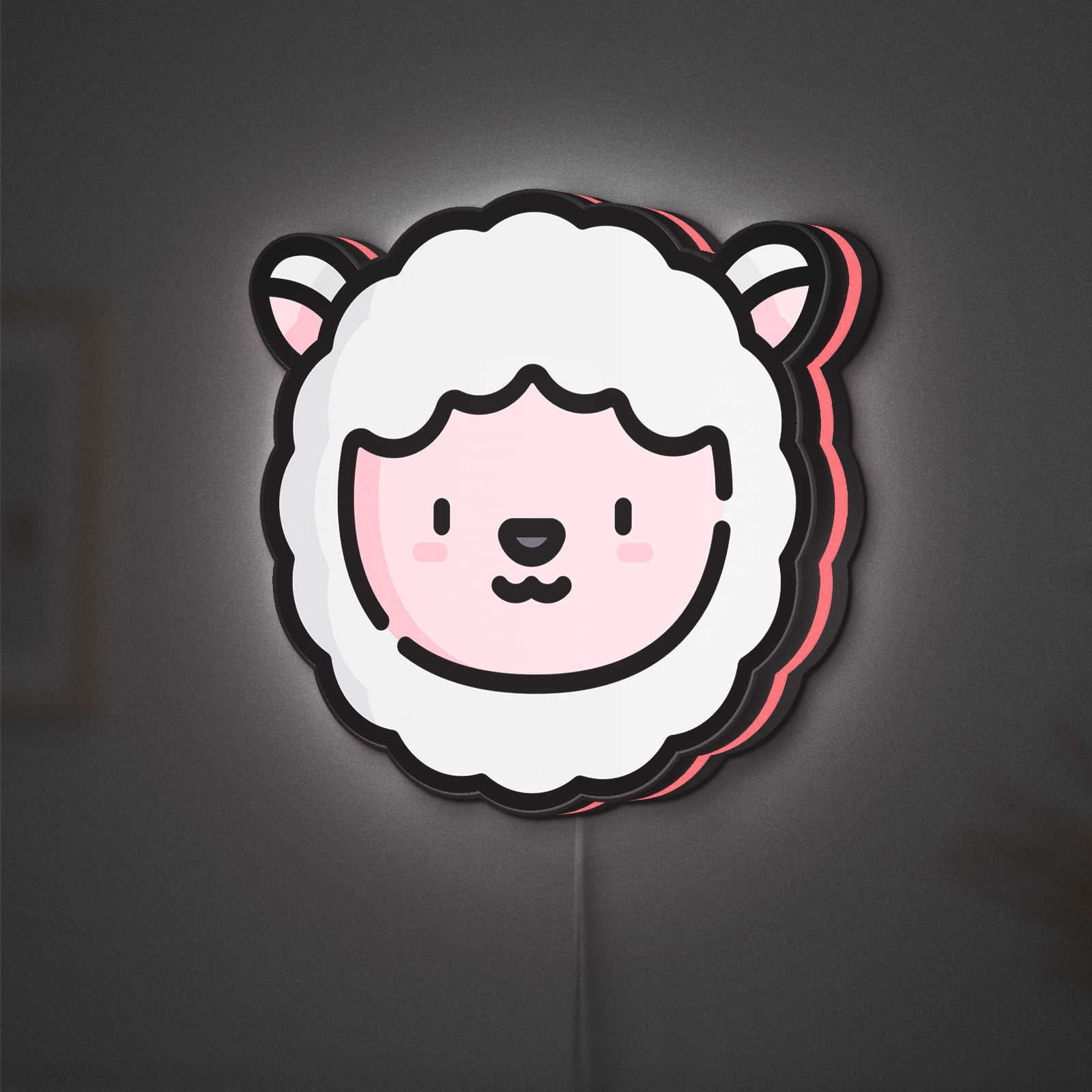 Sheep LED Lightbox - Farm Wool Mammal Ram Decor, Custom Led Sign for ...