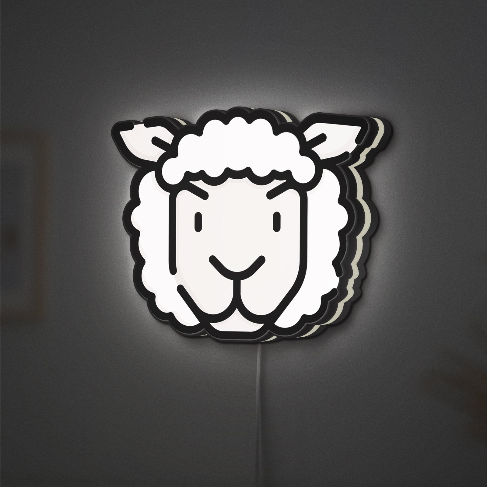 Sheep LED Lightbox - Zoo Wildlife Farming Fauna Decor, Custom Led Sign ...