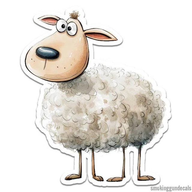 Sheep Lamb Sticker Indoor Outdoor Phone Decal Water Bottle Stickers Car ...