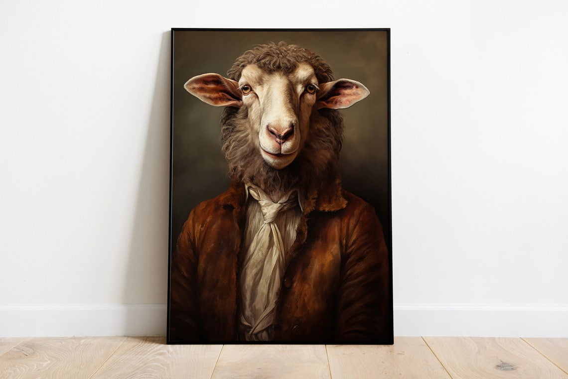 Sheep Print, Renaissance Sheep Portrait Poster, Vintage Sheep ...