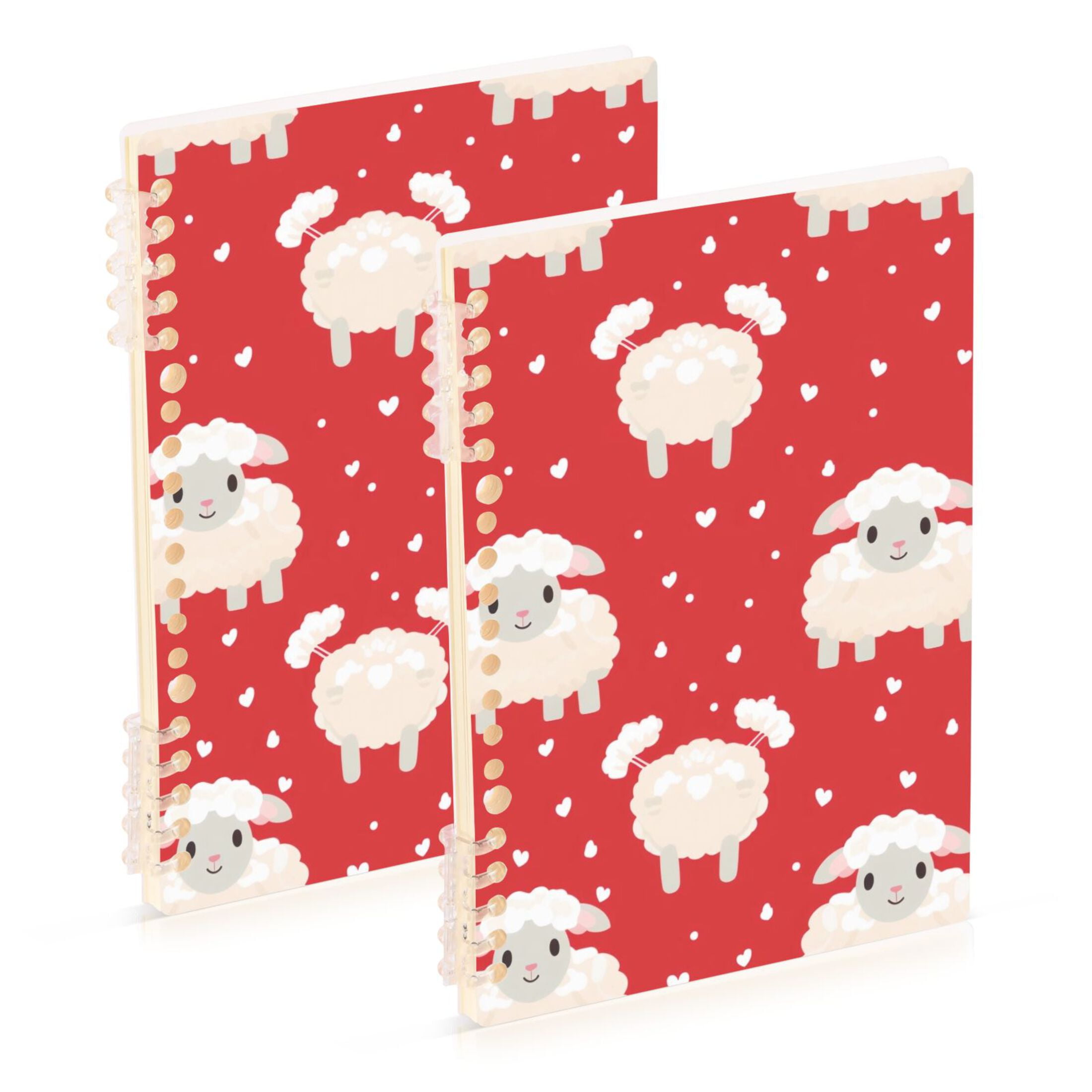 Sheep Red Ring Binder Notebook Journey Note Diary College Ruled Spiral ...