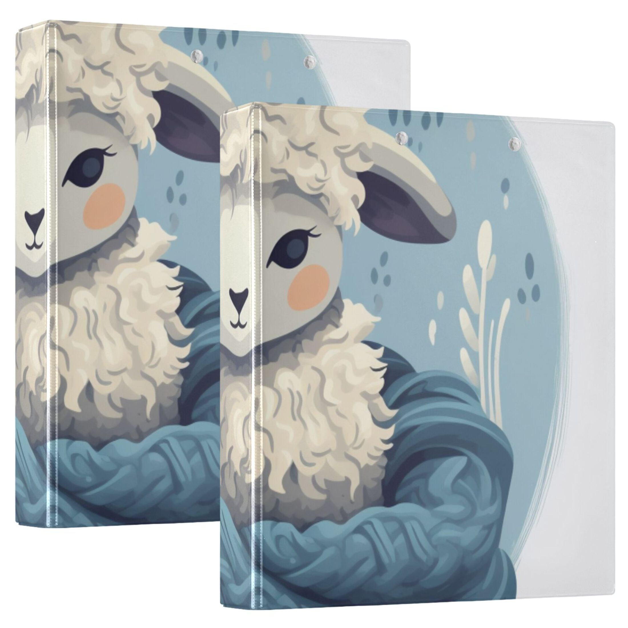 Sheep Scarf Leaves 3 Ring Binders 1.5 inch Hardcover File Folders with ...
