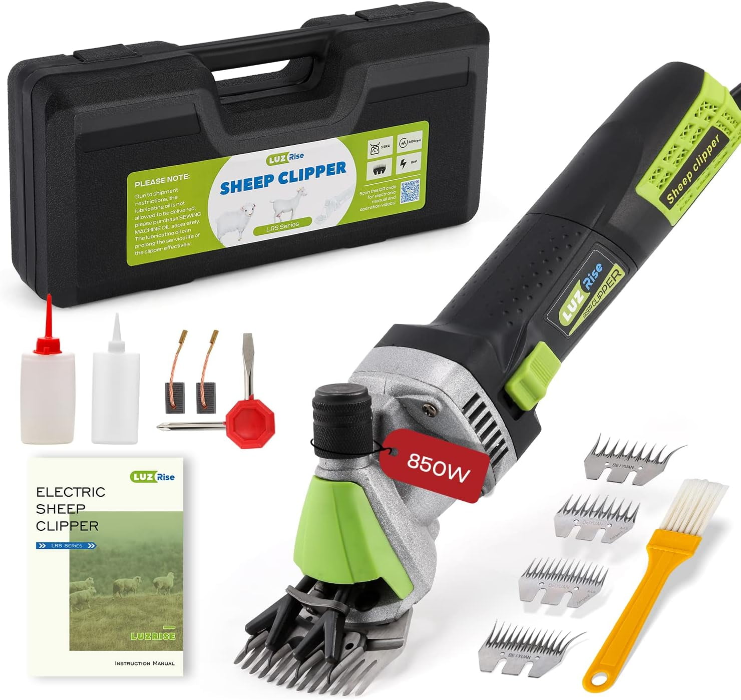 Sheep Shears Professional 850W 2400RPM Heavy Duty with 4 Blades (13 ...