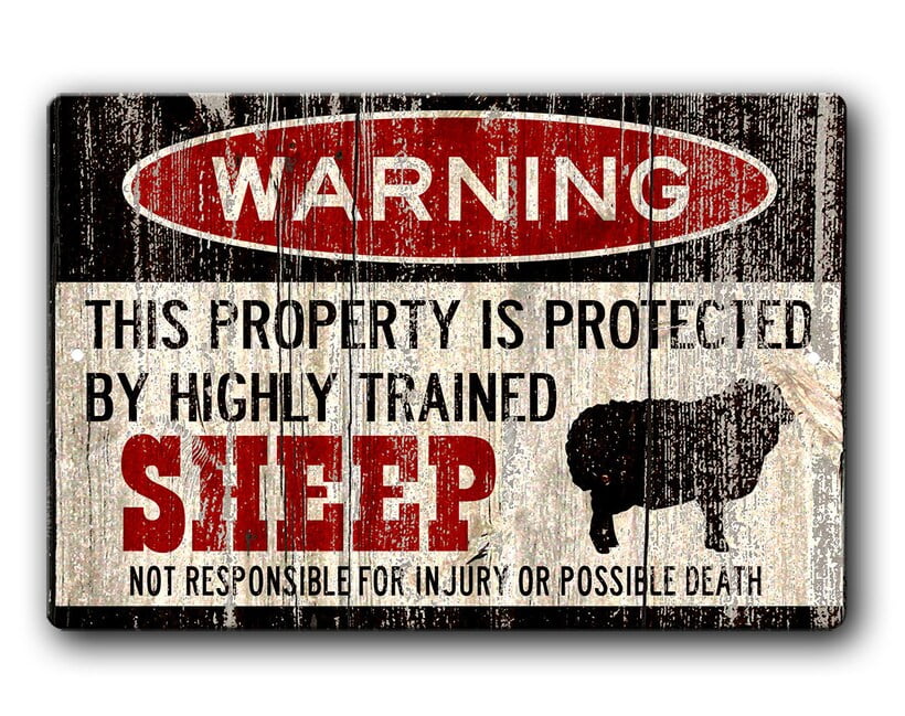 Sheep Sign,Funny Metal Signs,Sheep Warning Sign,Sheep Farm,Warning Sign ...