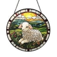 Sheep Stained Glass Suncatcher – Round Farm Style Window Decor2001 ...