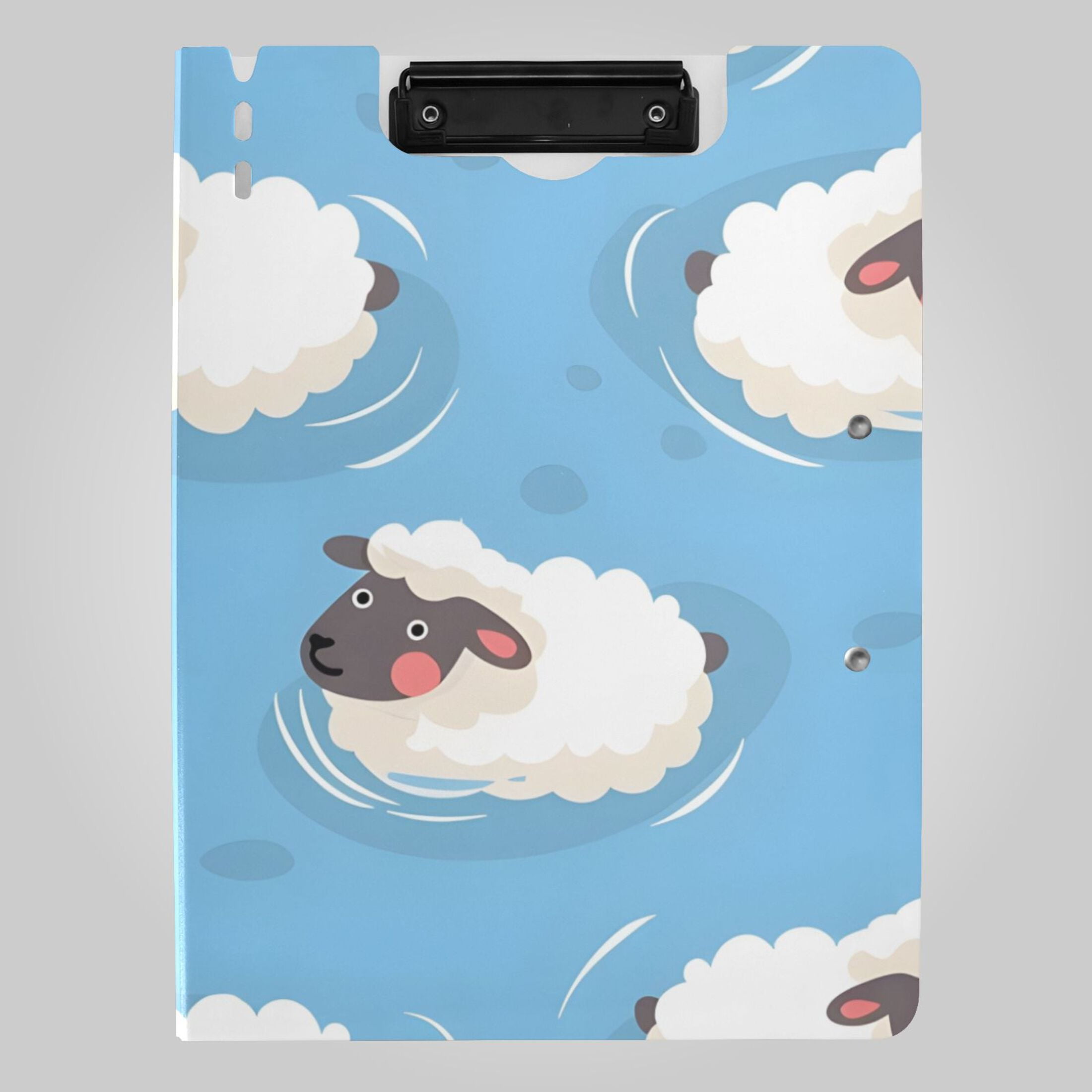 Sheep Swimming Foldable Binder Folder Clipboard with Pen Slot Double ...