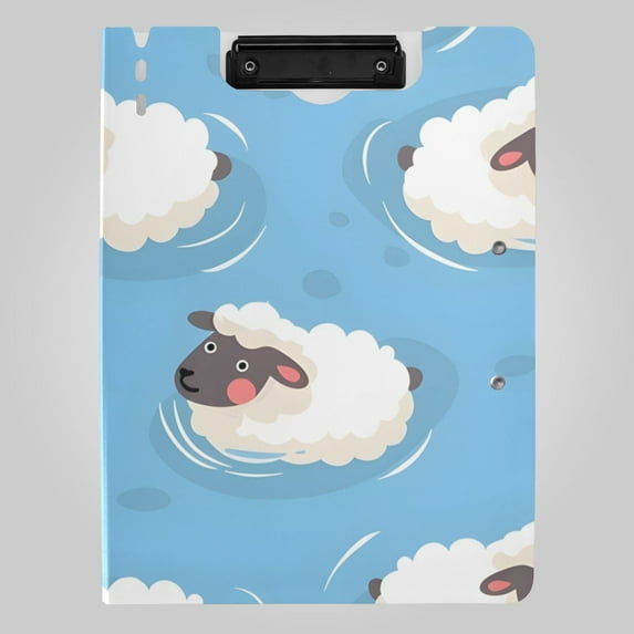 Sheep Swimming Foldable Binder Folder Clipboard with Pen Slot Double ...