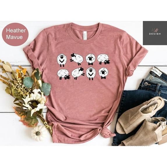 Sheep T-Shirt, Cute Sheeps Shirt, Funny Sheep Shirt, Farm Animal Shirt ...