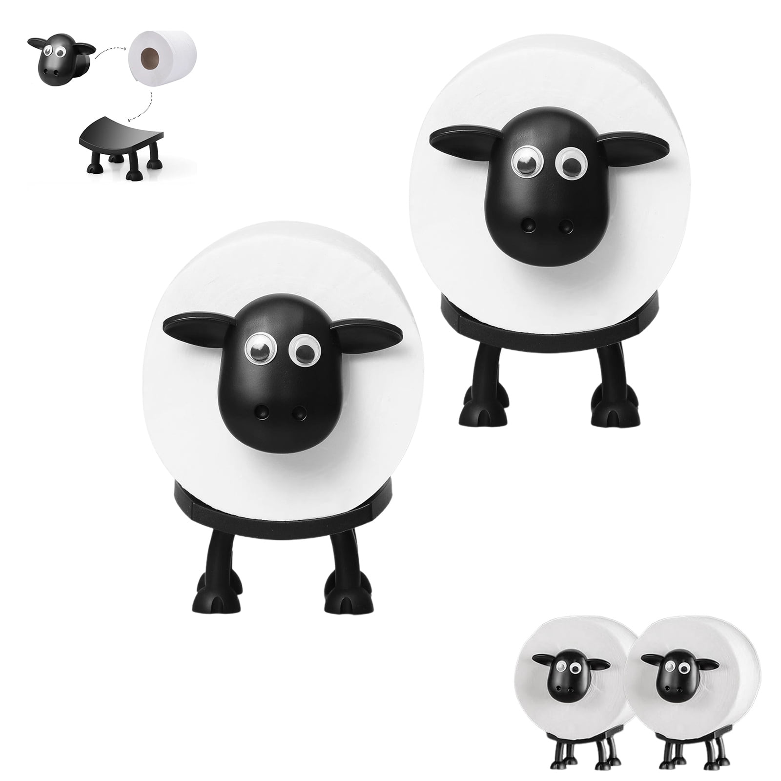 Sheep Toilet Roll Holder,Funny Black Sheep Loo Roll Holder for Tissue ...