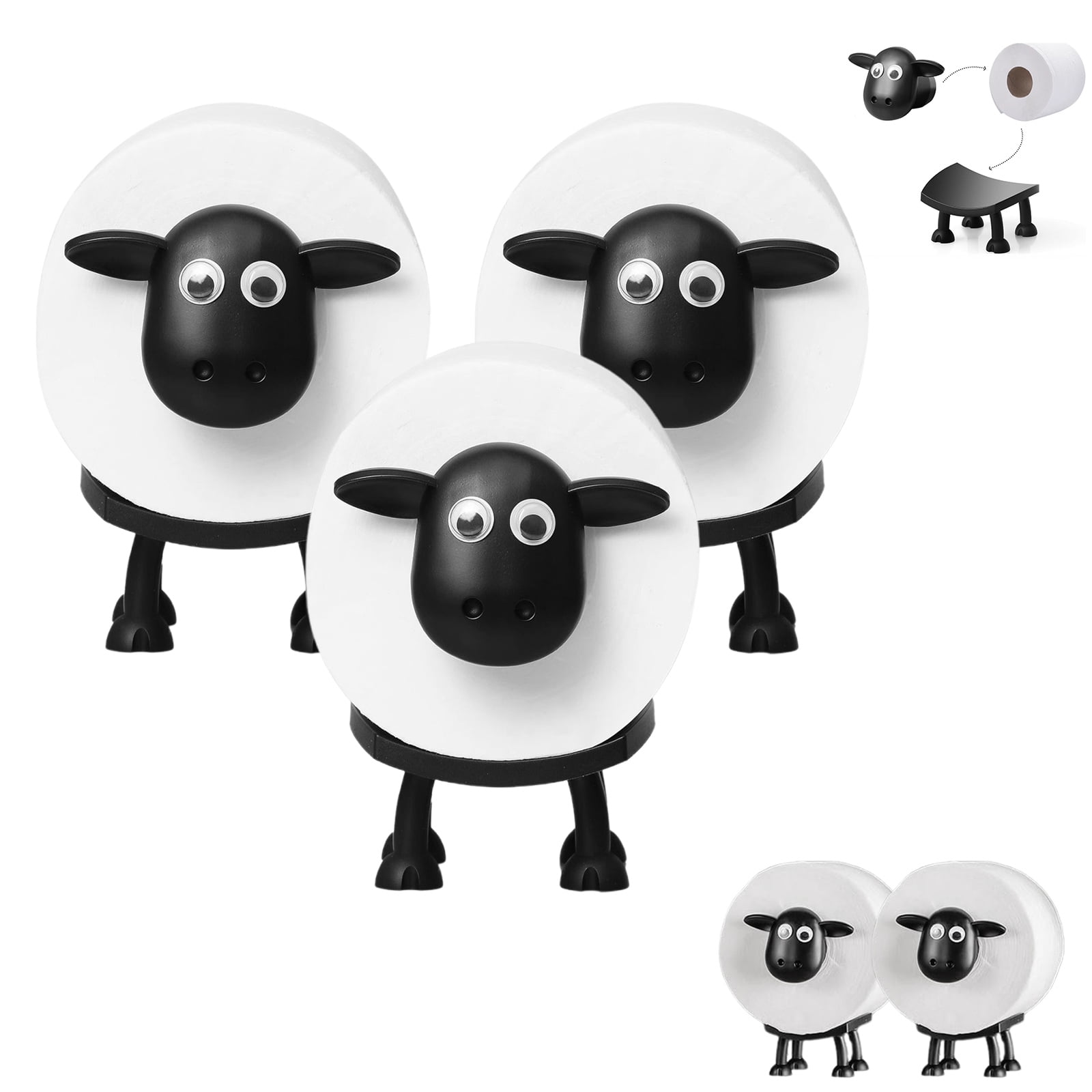 Sheep Toilet Roll Holder,Funny Black Sheep Loo Roll Holder for Tissue ...