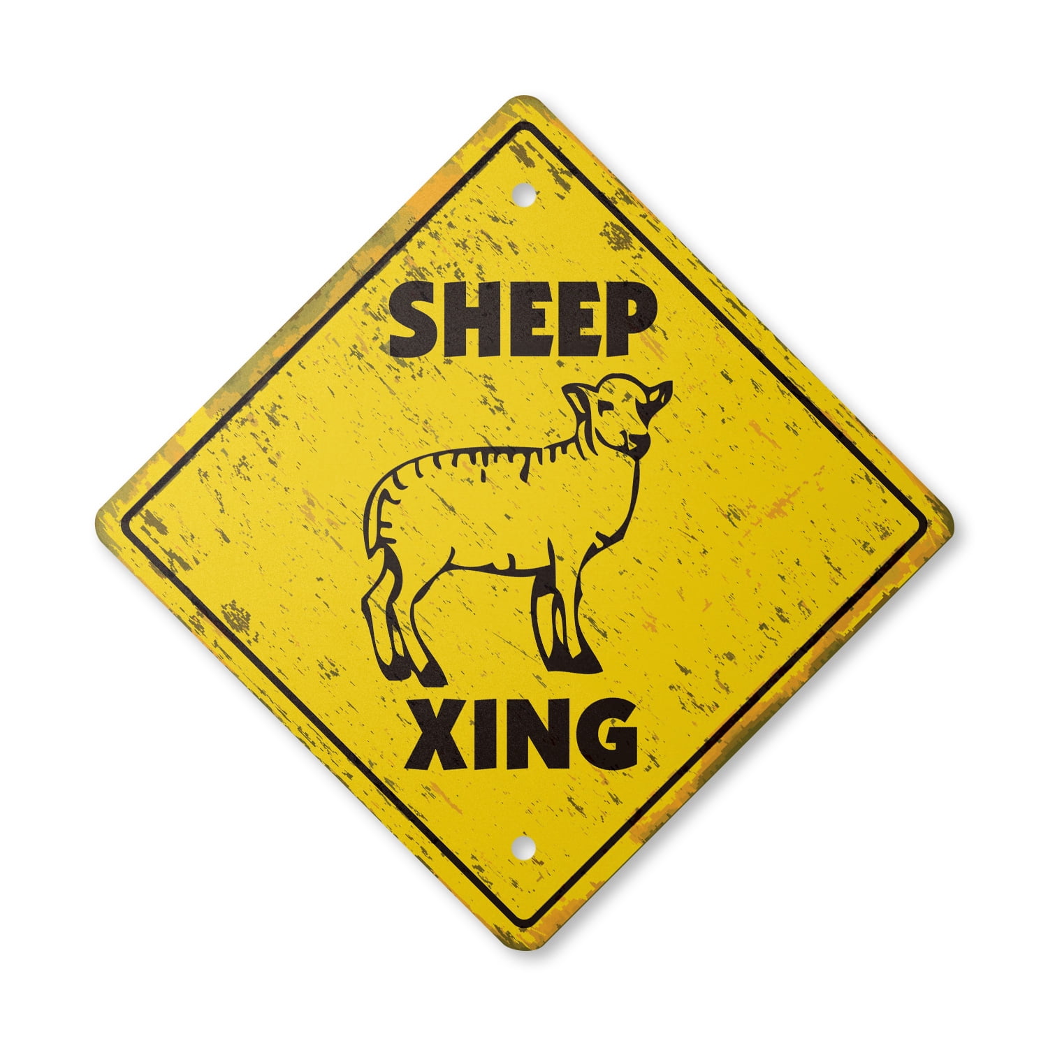 Sheep Vintage Crossing Sign Zone Xing | Indoor/Outdoor Plastic | 17 ...