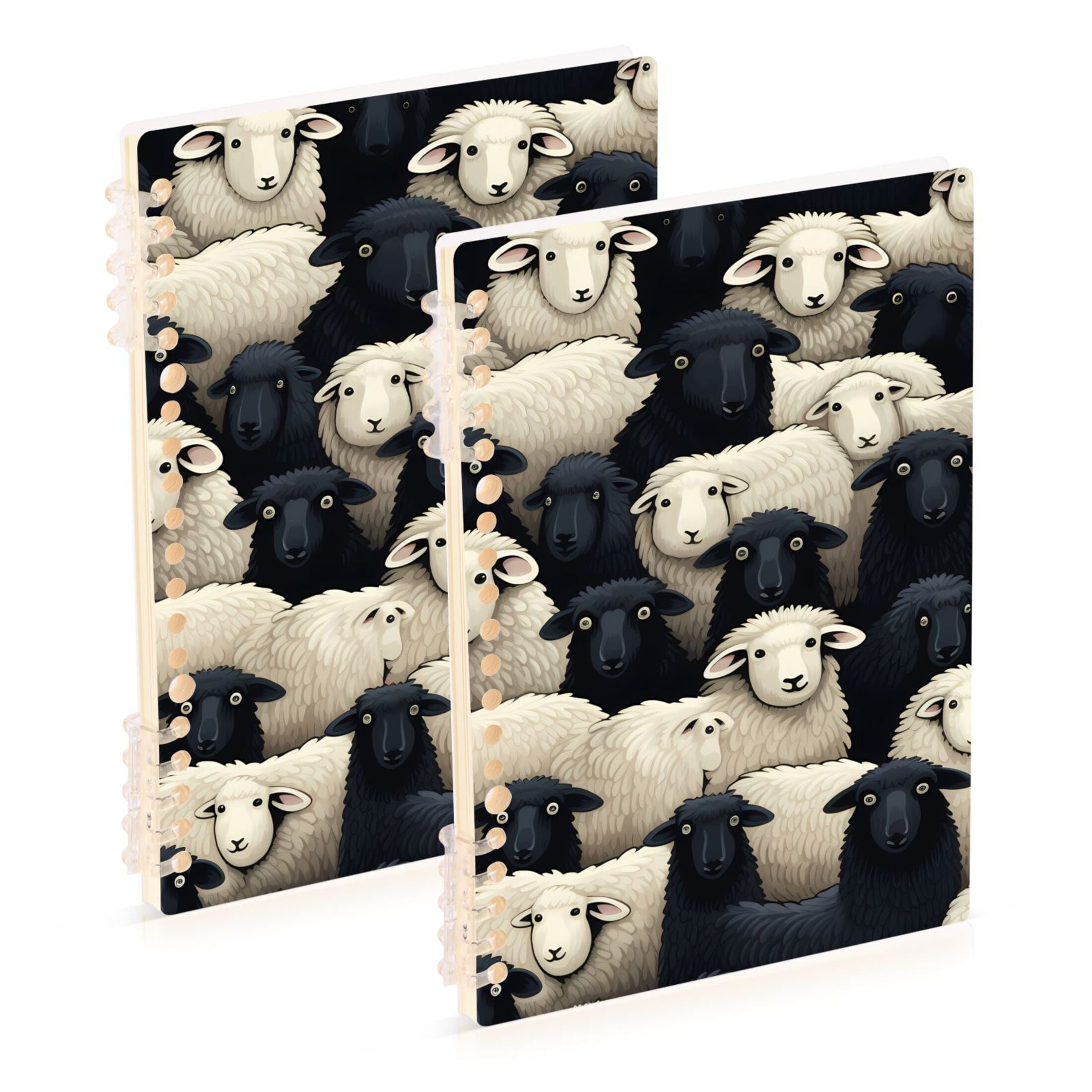 Sheep White Black Ring Binder Notebook Journey Note Diary College Ruled ...