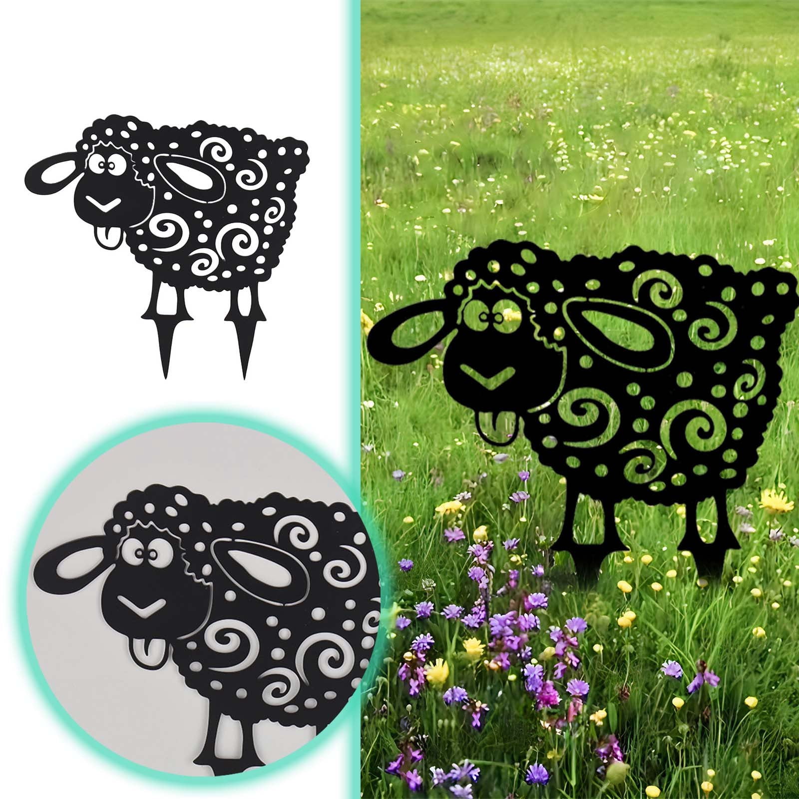 Sheep Yard Art Metal Stakes Sheep Garden Stakes Metal Sheep Decoration ...