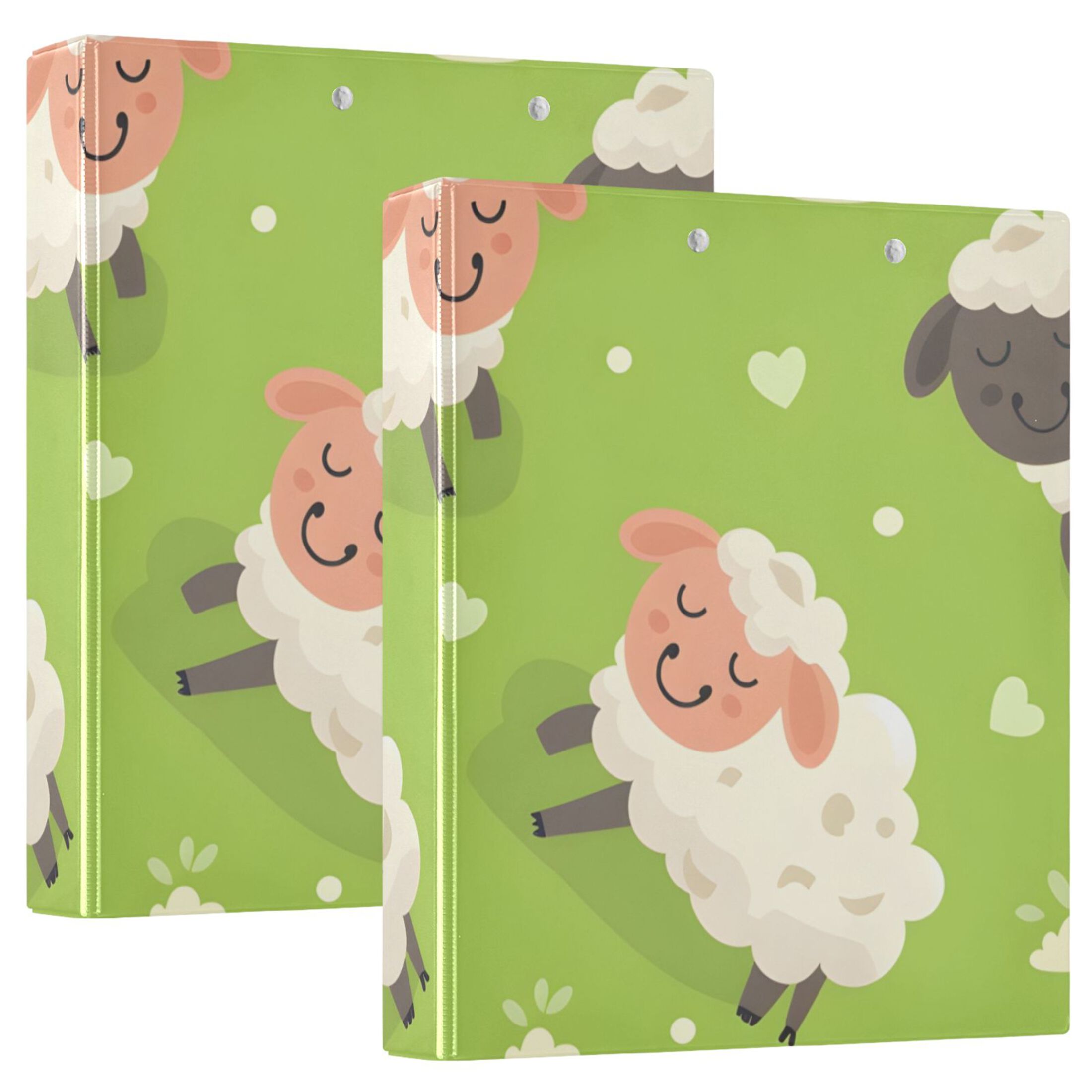 Sheep on Lawn 3 Ring Hardcover Binders 1.5" Round Rings for Letter-Size ...