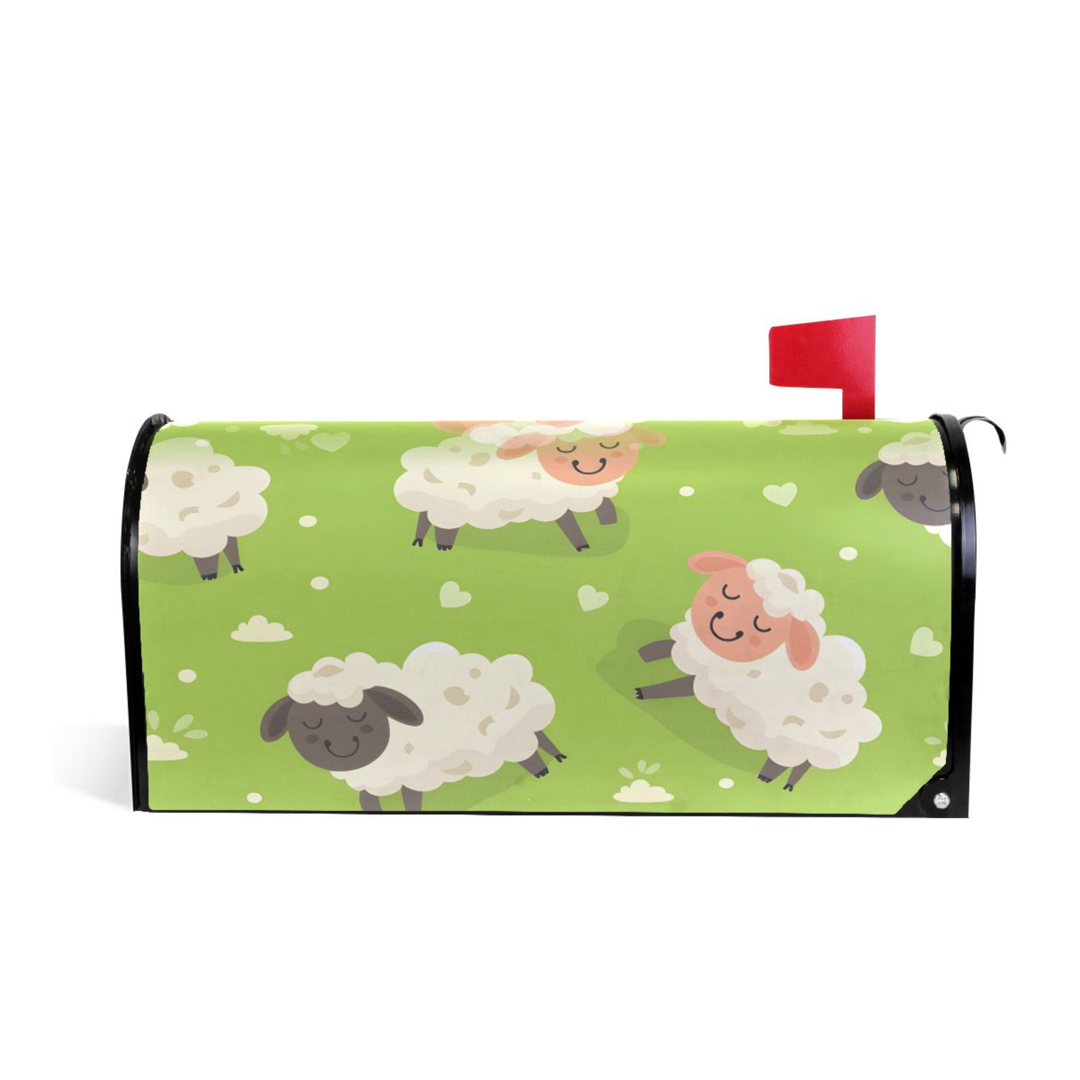 Sheep on Lawn Magnetic Mailbox Covers 21" X 18" Post Letter Box Wraps ...
