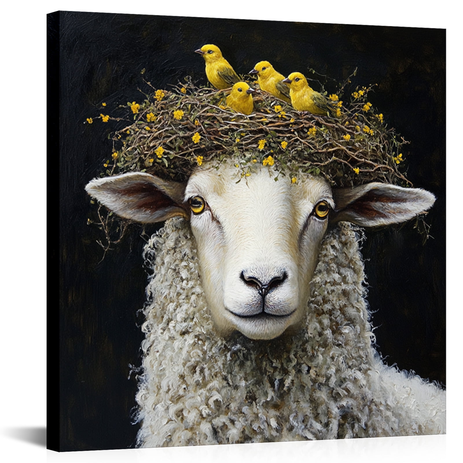 Sheep with Bird Nest Canvas Prints Wall Art Pictures Posters for ...