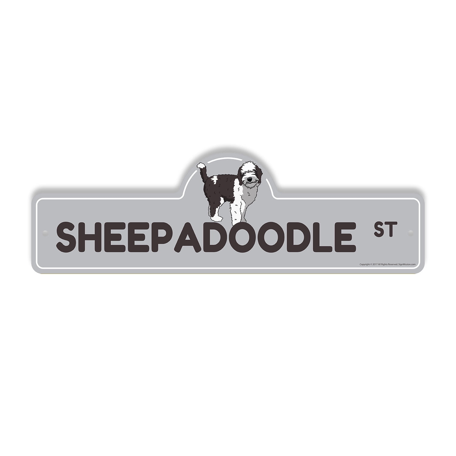 Sheepadoodle Plastic Street Sign - 6 Inch X 18 Inch Gift Dog Breed Pet ...