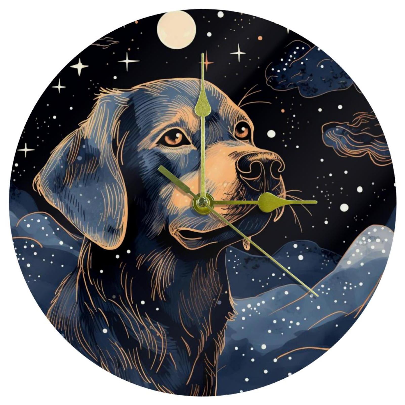 Sheepdog Acrylic Circular Wall Clock - Unique Design, Modern Style ...