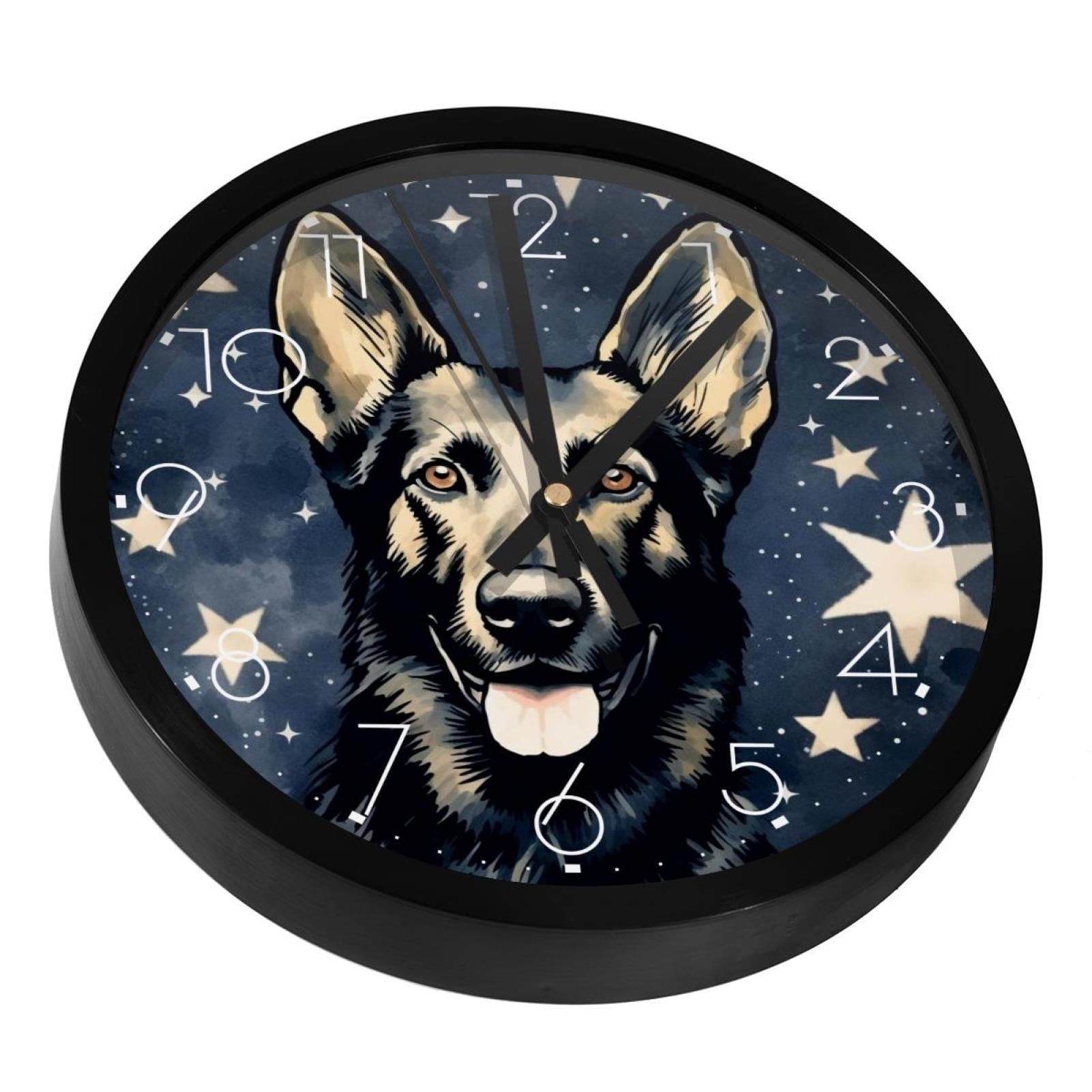 Sheepdog on Star Silent Wall Clock, Non Ticking Battery Operated 9.8 ...