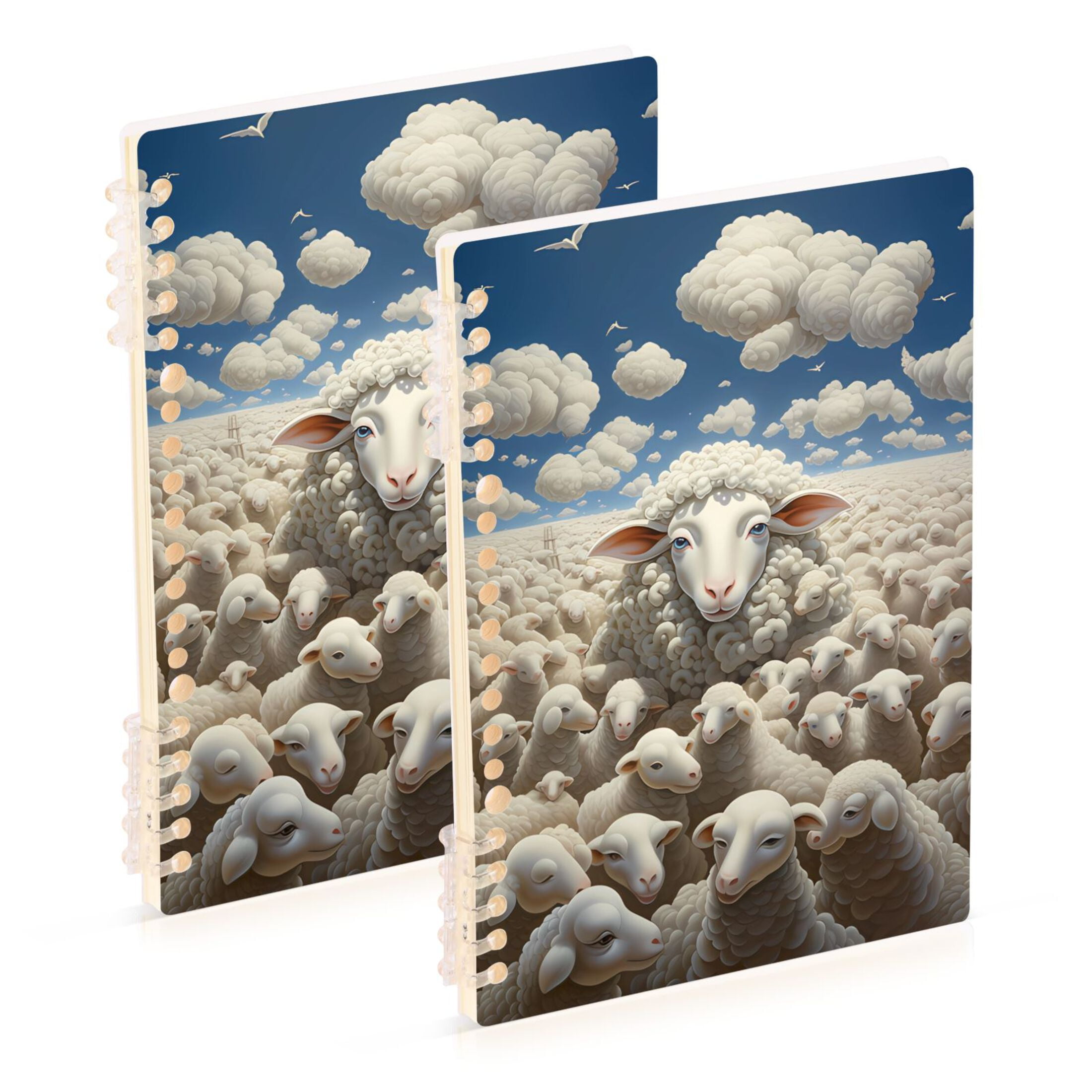 Sheeps Sky Clouds Ring Binder Notebook Journey Note Diary College Ruled ...