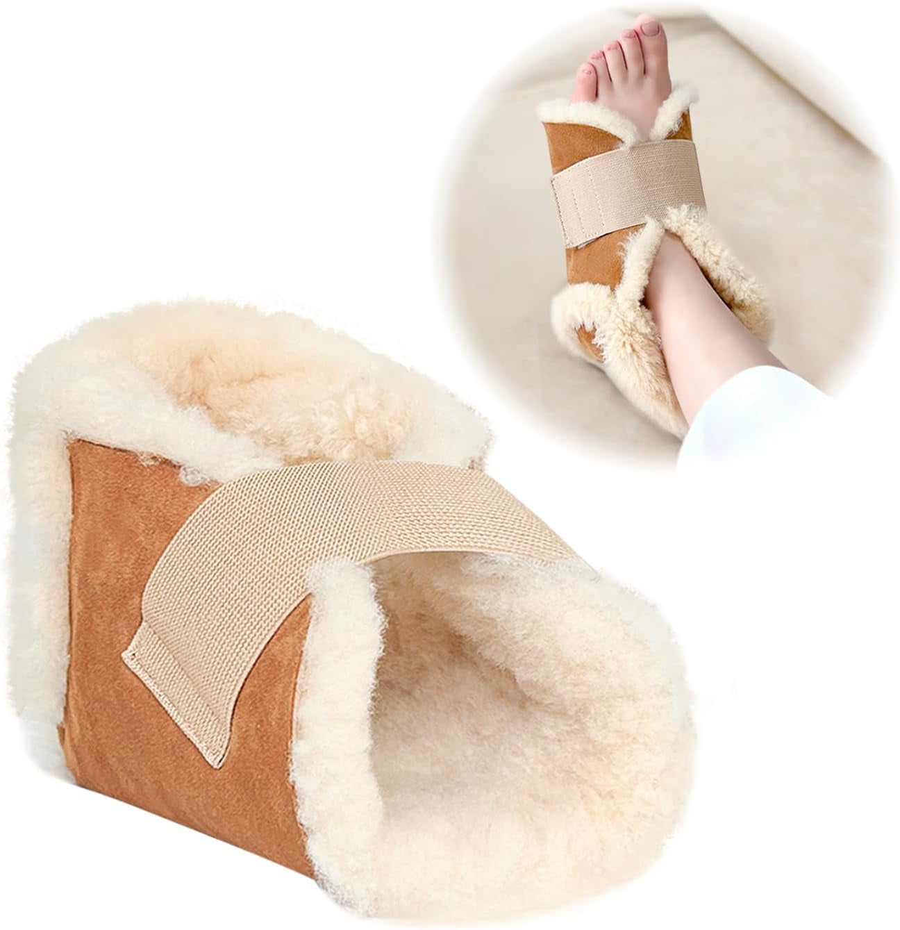 Sheepskin Heel Protectors for Bed Sores – Lambswool Foot Cushion ...