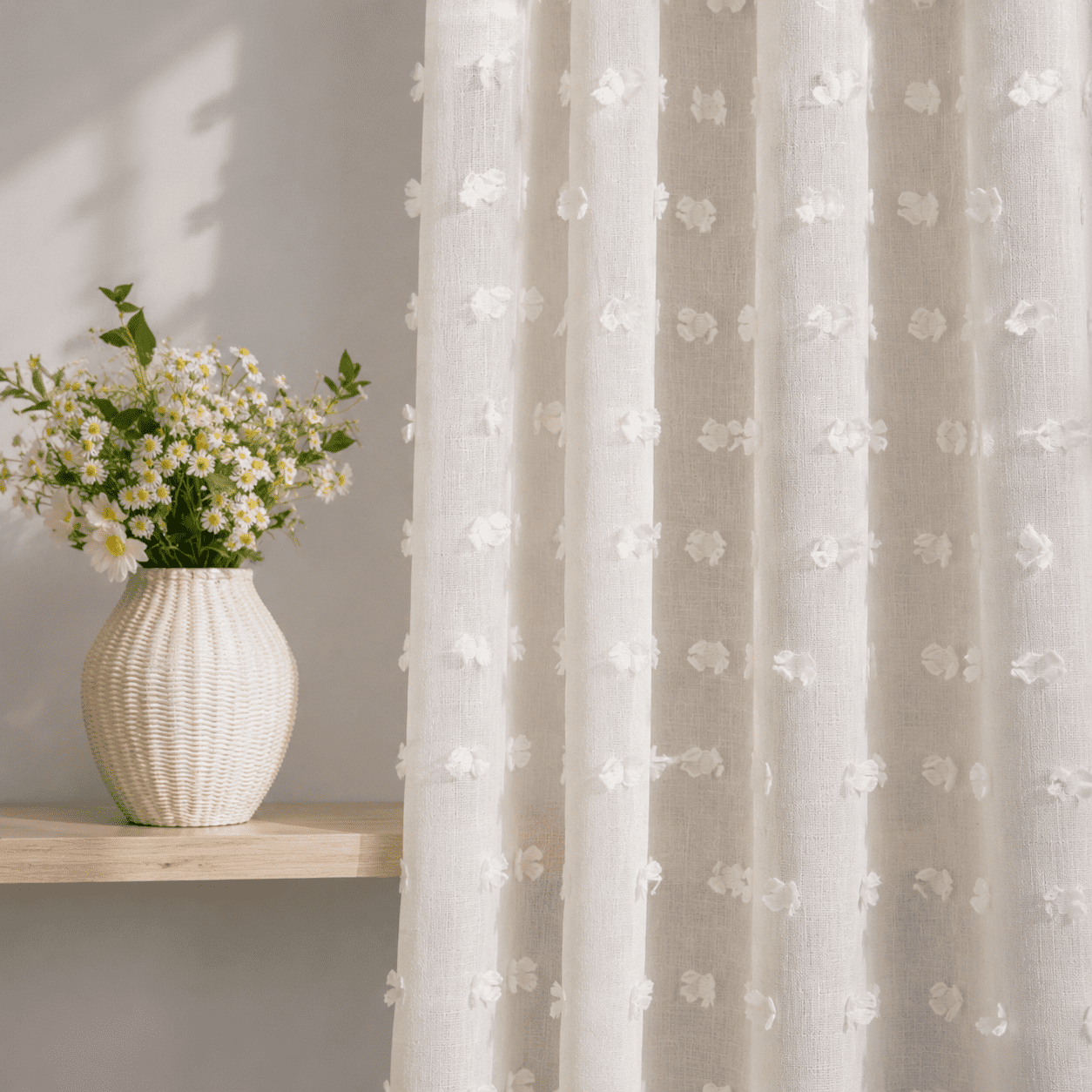 Sheer Beige Curta90 Inches Long 2 Panels For Bedroom Living Room Boho ...