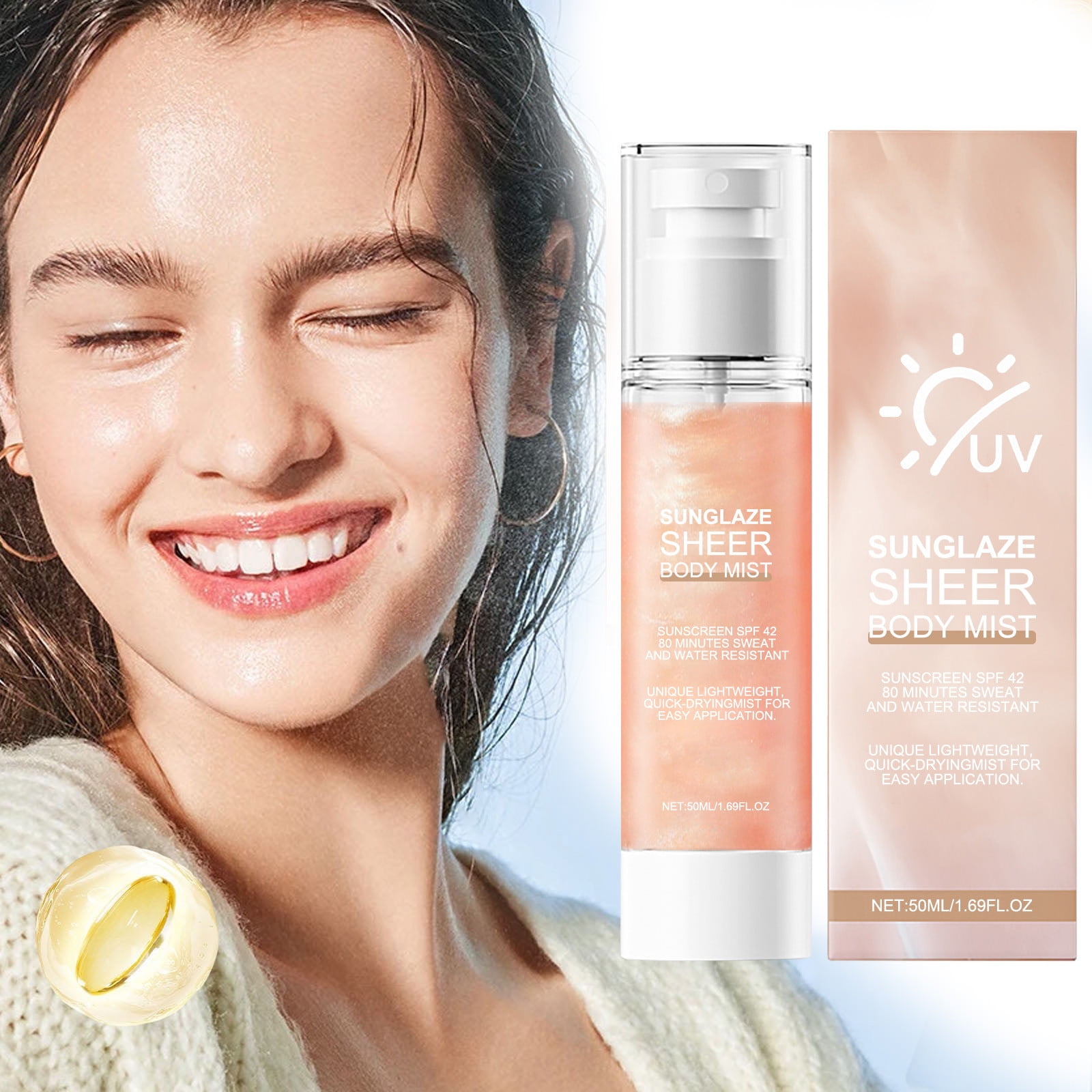 Sheer Body Mist Sunscreen SPF42 Infused With Shimmering Body Oil ...