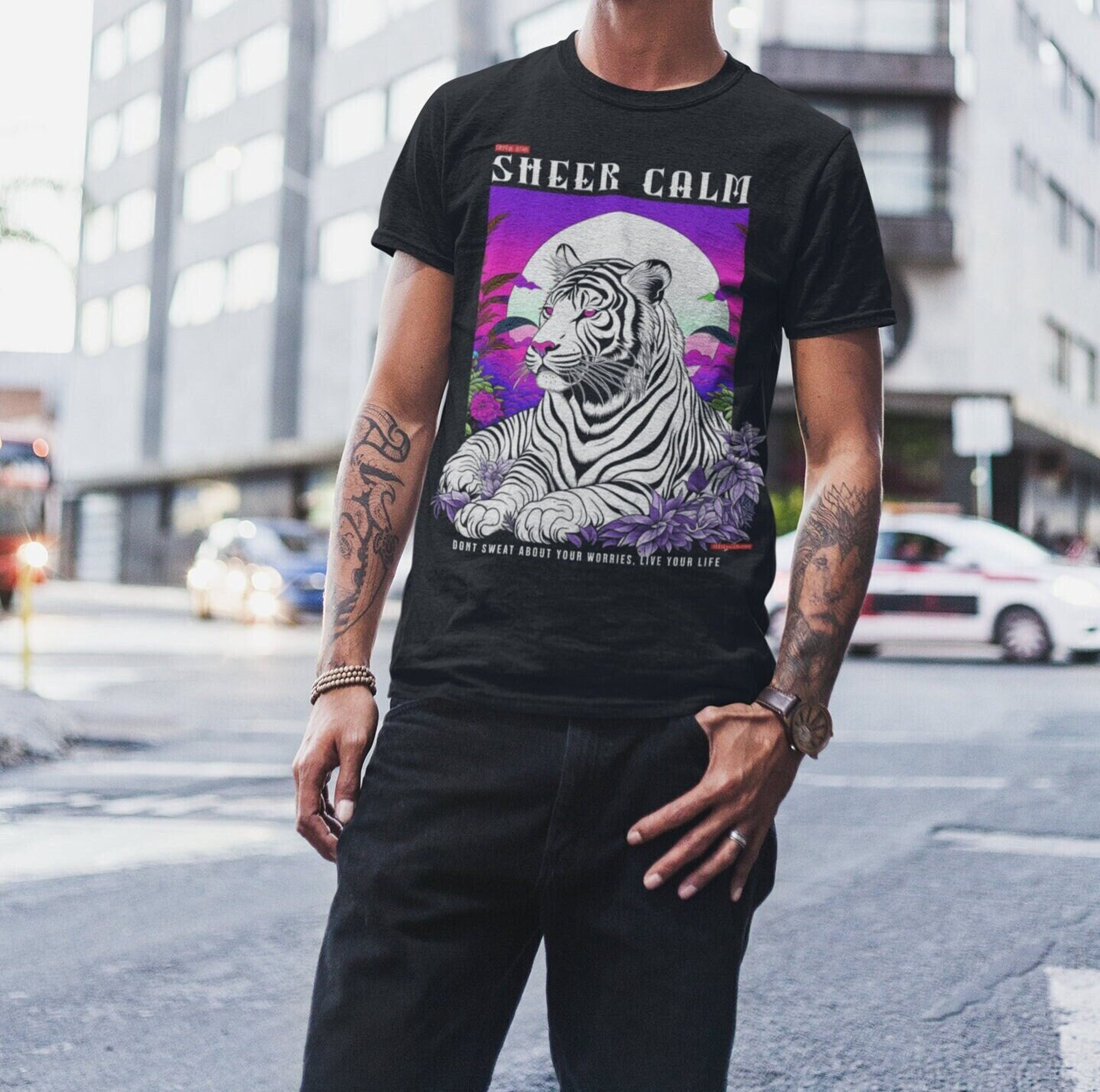 Sheer Calm White Tiger T-Shirt |Spiritual |Big Cat Lovers |Tiger Spirit ...