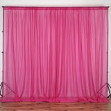 Sheer Chiffon Curtain Panel 58 Inch Wide Window Treatment Fuchsia ...