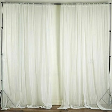 Silver Stars on Sheer Tinted Organza Solid Single Curtain Panel 58 Inch ...