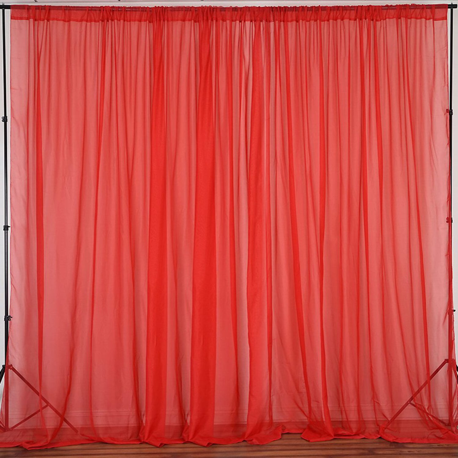 Sheer Chiffon Curtain Panel 58 Inch Wide Window Treatment Red - Walmart.com