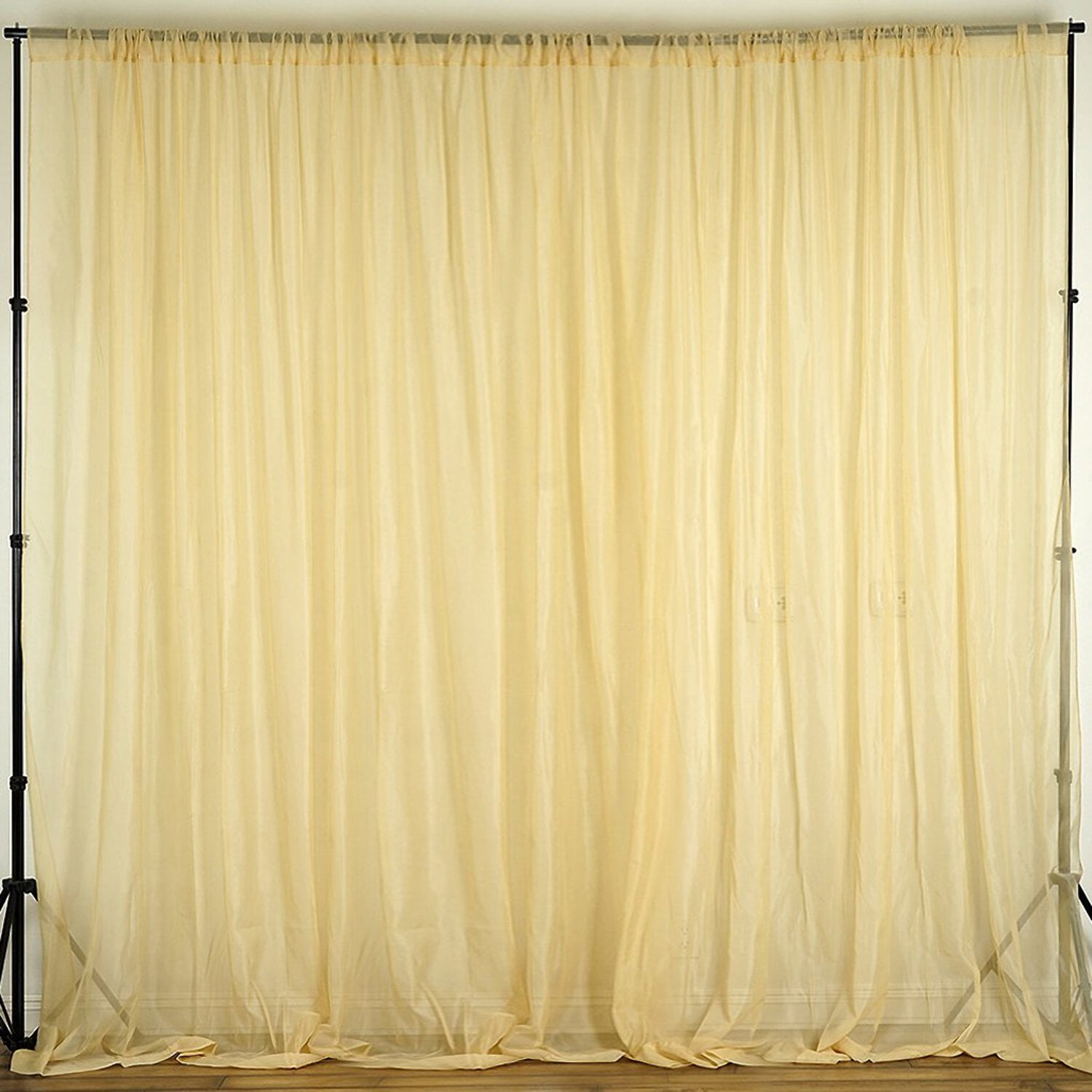 Sheer Chiffon Curtain Panel 58 Inch Wide Window Treatment Yellow ...