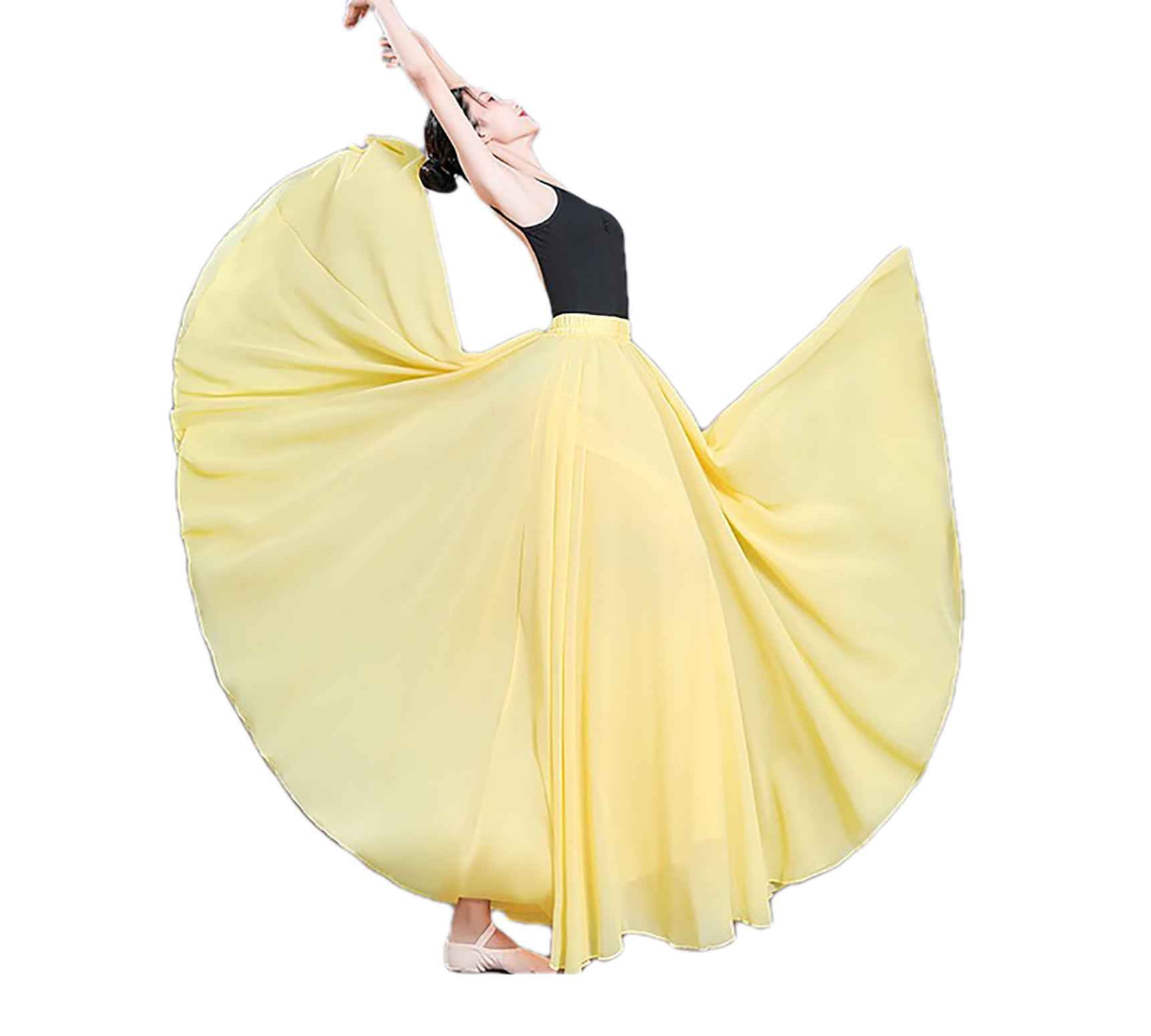 Sheer Chiffon Long Ballet Maxi Skirt For Ballerinas Performance Ballet ...