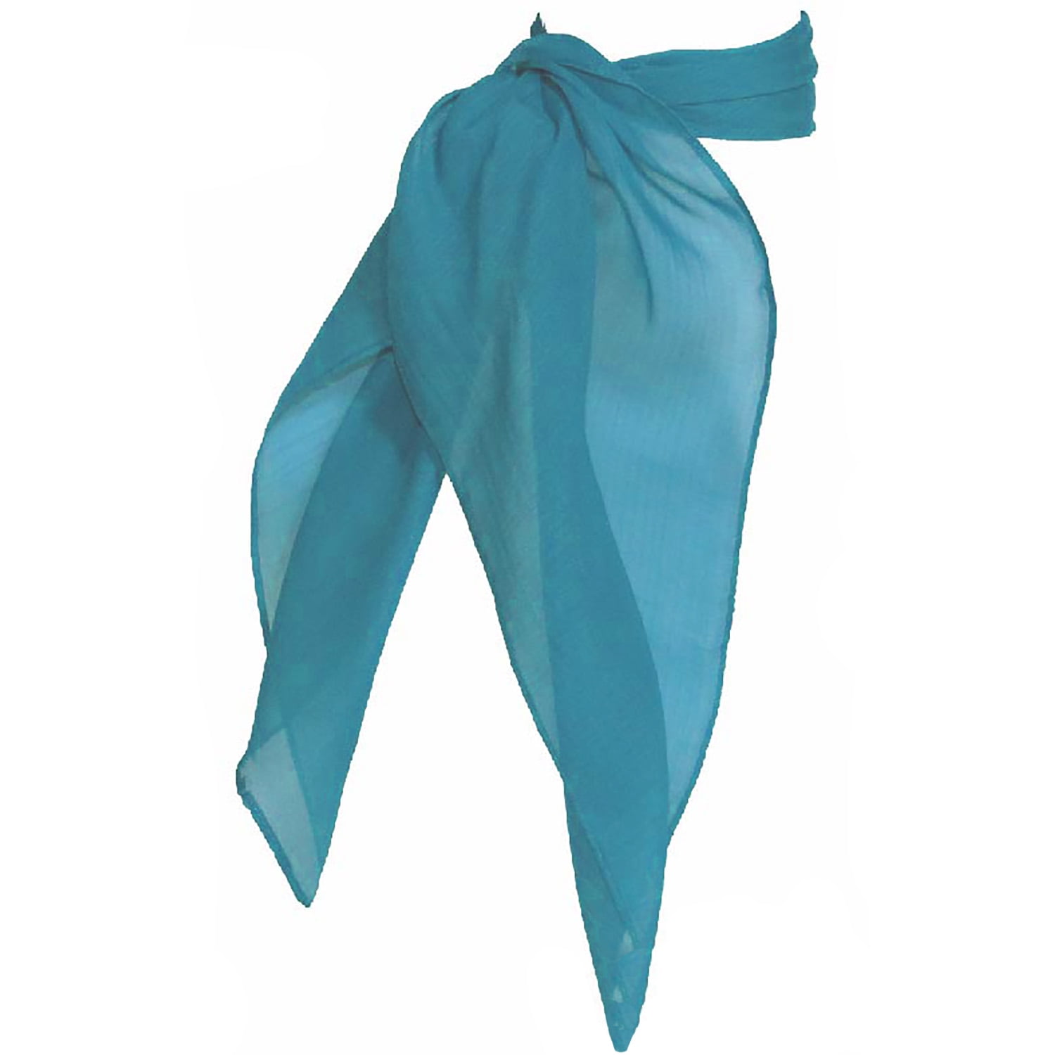 Womens Sheer Chiffon Scarf Square 23 inch Solid Neck Scarf 50 s Style Teal