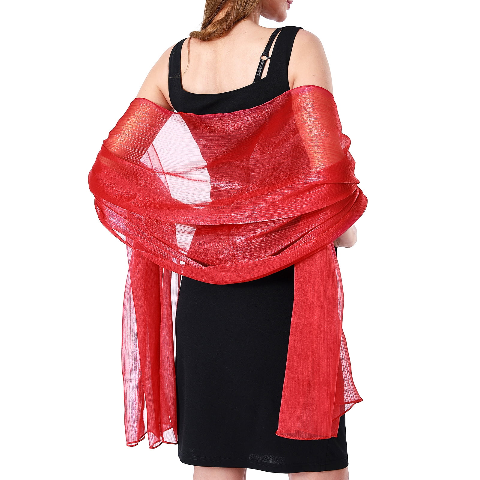 Ladiery Elegant Sheer Crepe Shawl Wrap for Women - Shimmering Evening ...