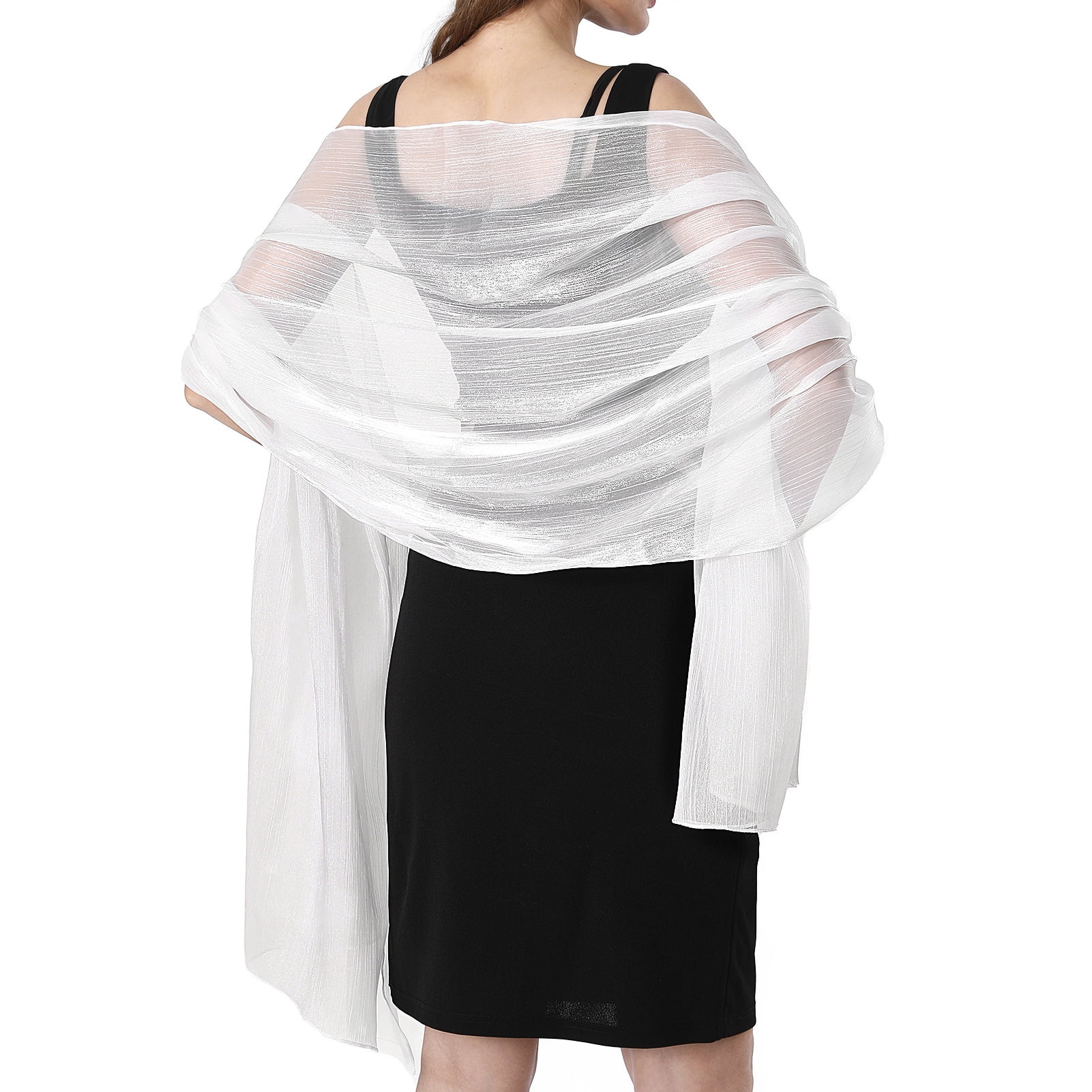 Ladiery Elegant Sheer Crepe Shawl Wrap for Women - Shimmering Evening ...
