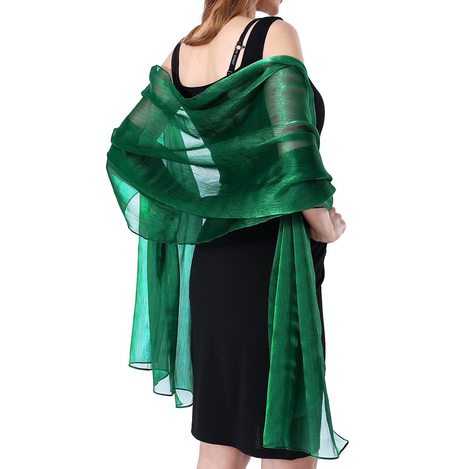 Ladiery Elegant Sheer Crepe Shawl Wrap for Women - Shimmering Evening ...