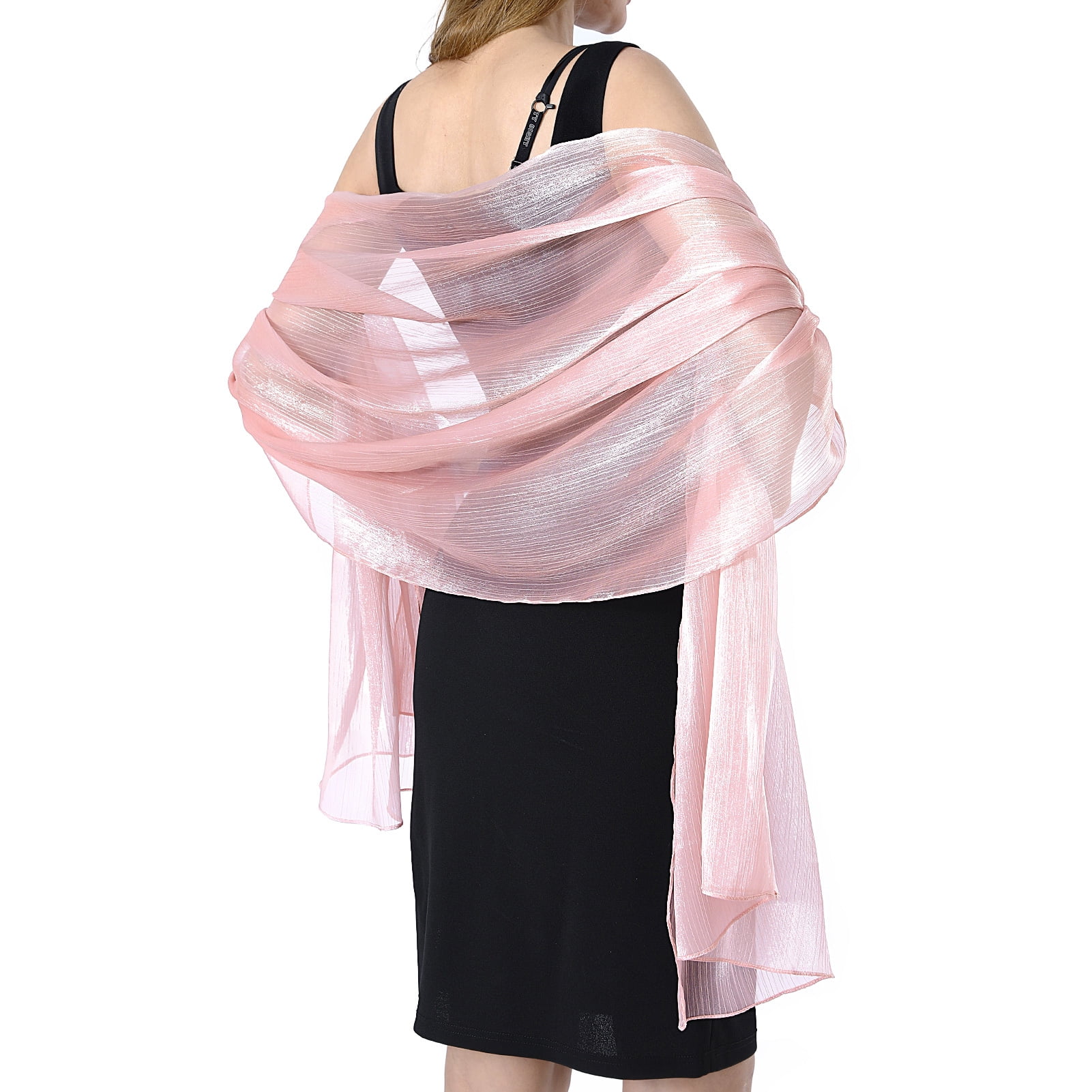 Ladiery Elegant Sheer Crepe Shawl Wrap for Women - Shimmering Evening ...