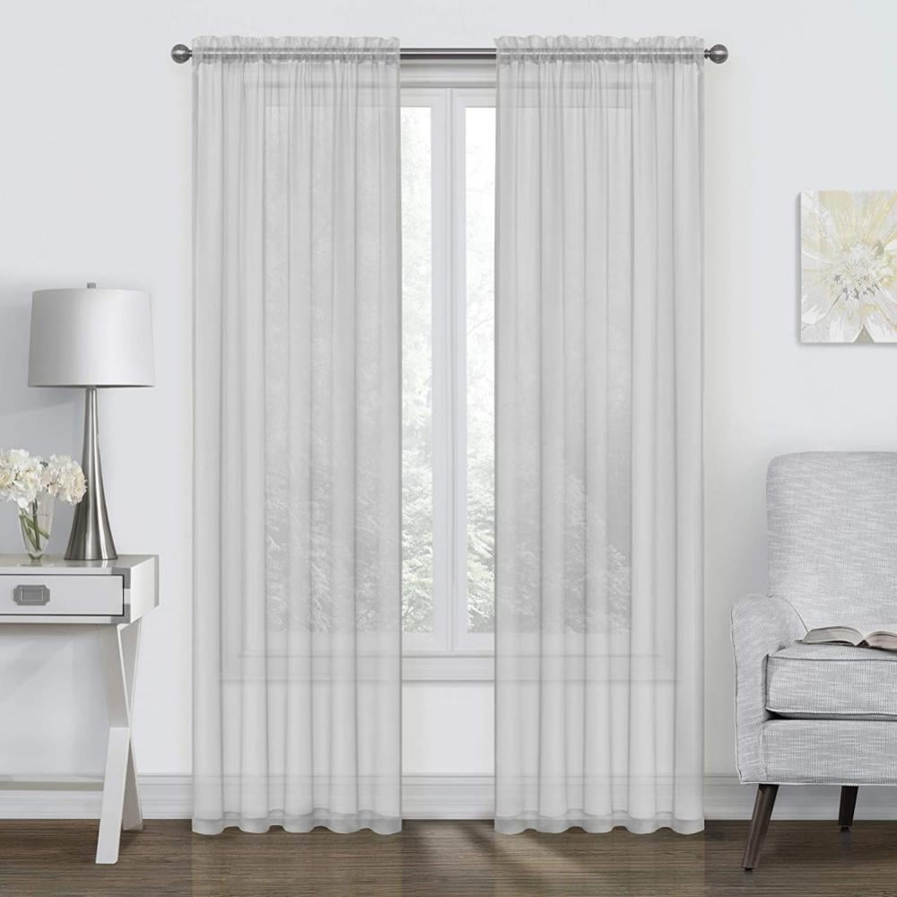 Sheer Curtain Panels, 2 Sheer Curtains, Elegant 79 Inch Curtains for ...