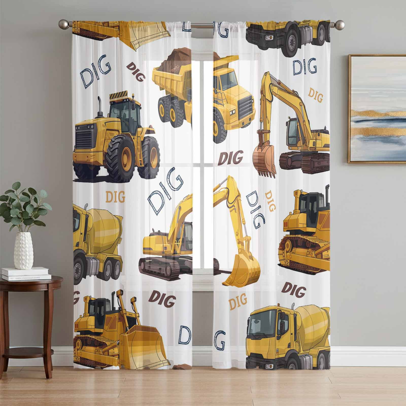 Sheer Curtains 108 Inches Long 2 Panels Set for Living Room ...