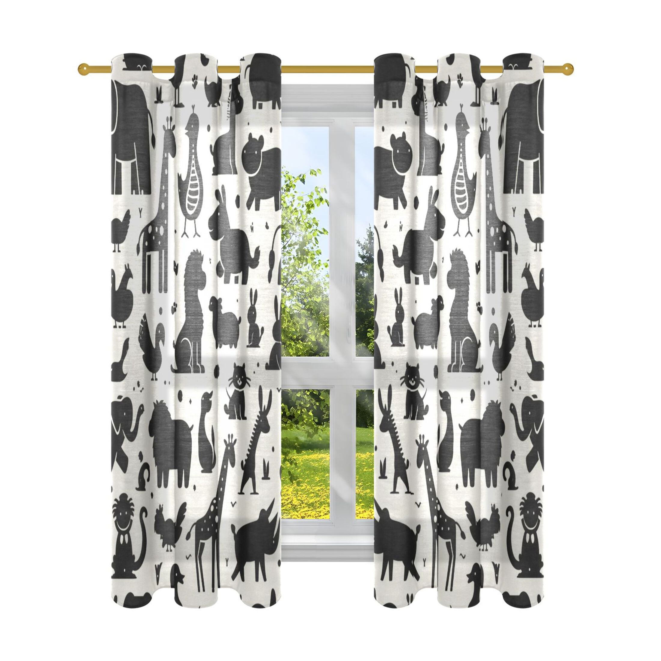 Sheer Curtains 2 Panels Set Grommet Drapes Window Treatments Light ...