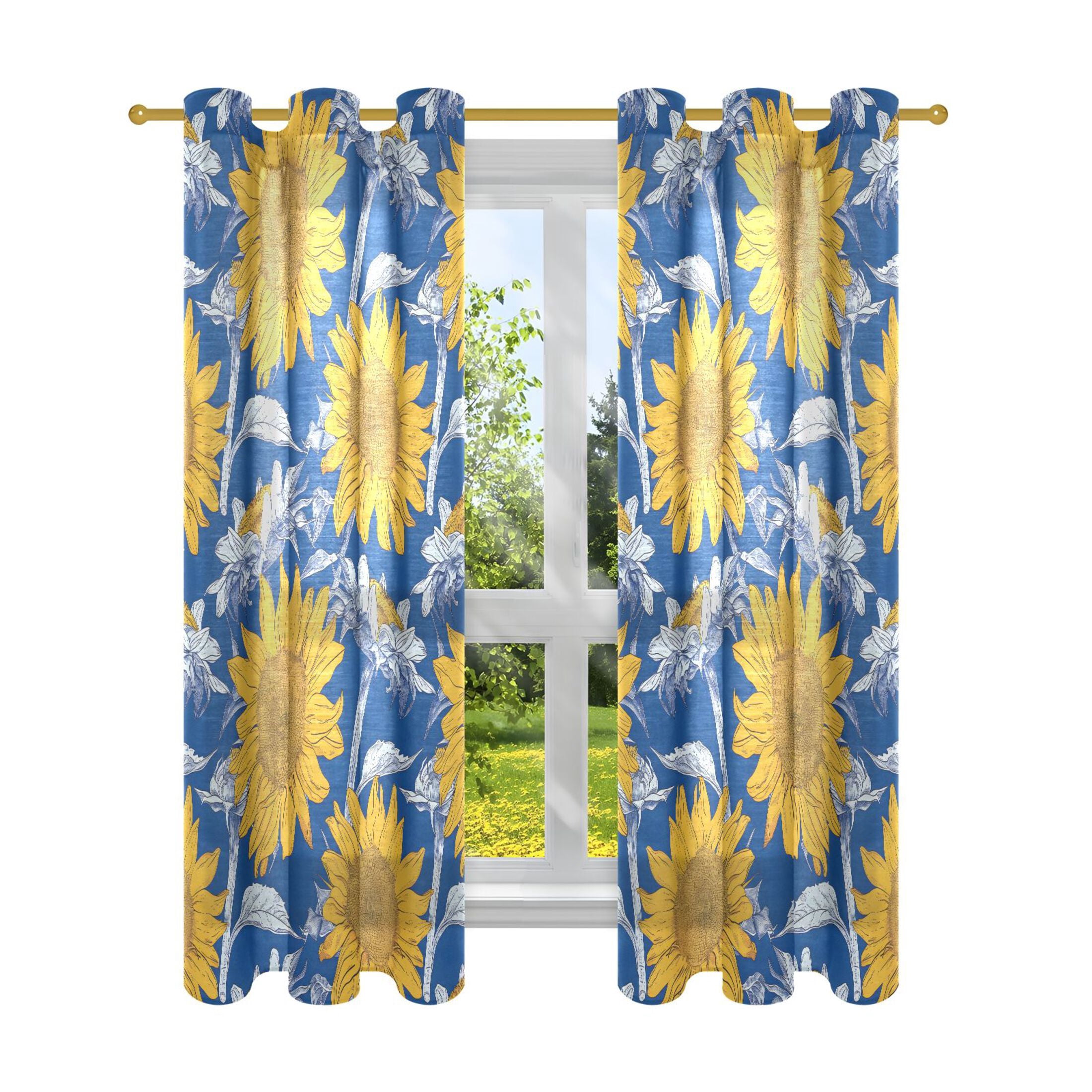 Sheer Curtains 2 Panels Set Grommet Drapes Window Treatments Light ...