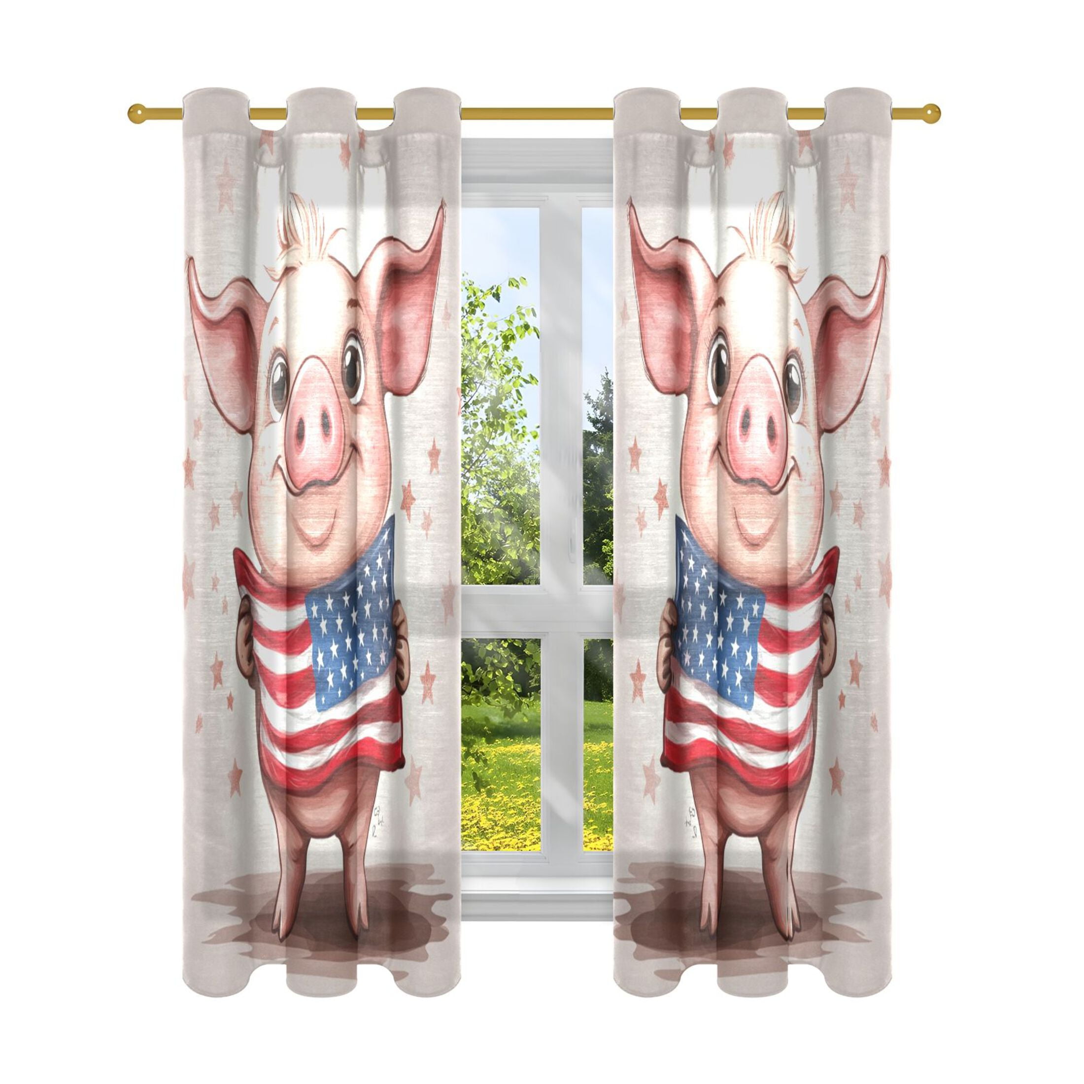 Sheer Curtains 2 Panels Set Grommet Drapes Window Treatments Light ...