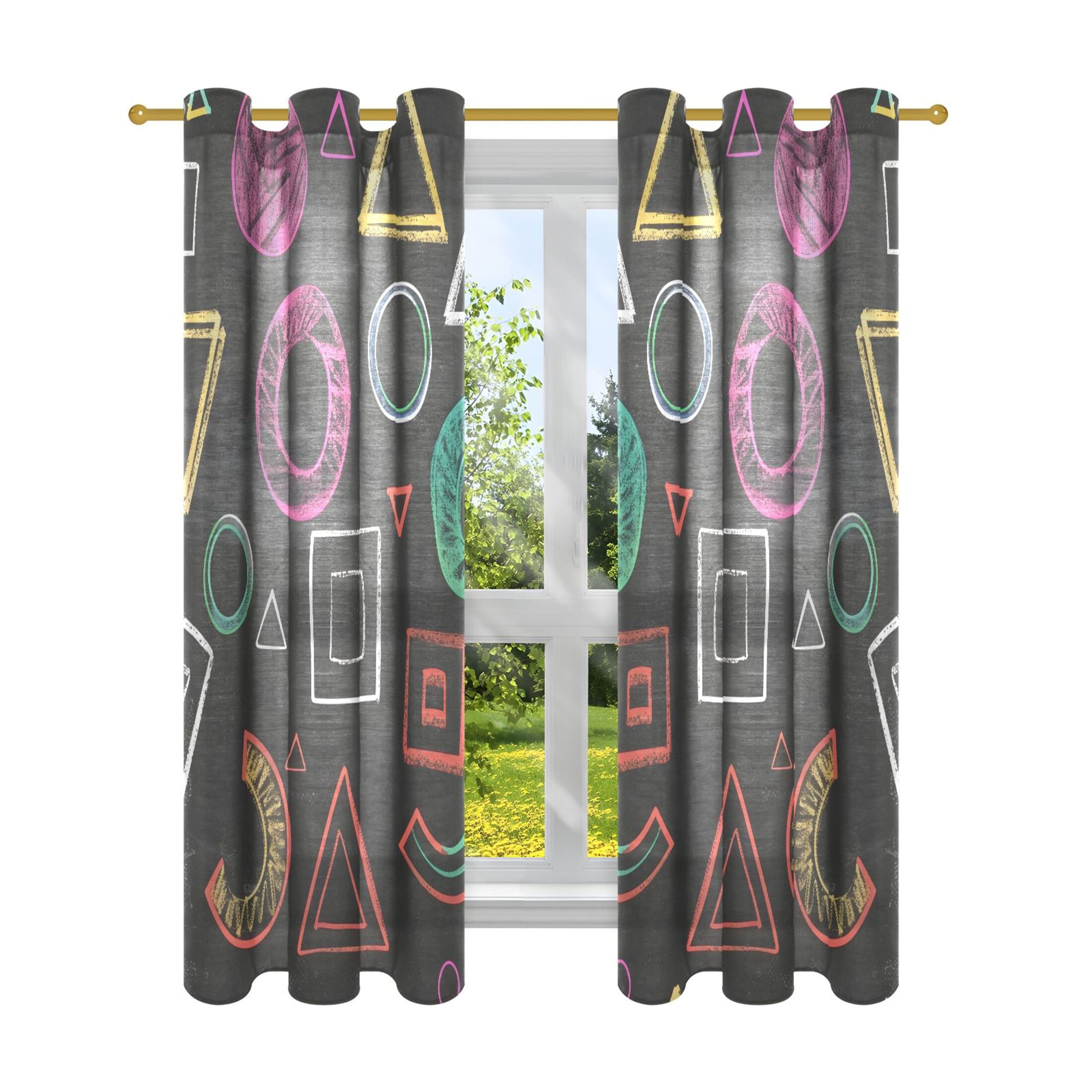 Sheer Curtains 2 Panels Set Grommet Drapes Window Treatments Light Filtering for Bedroom Living ...