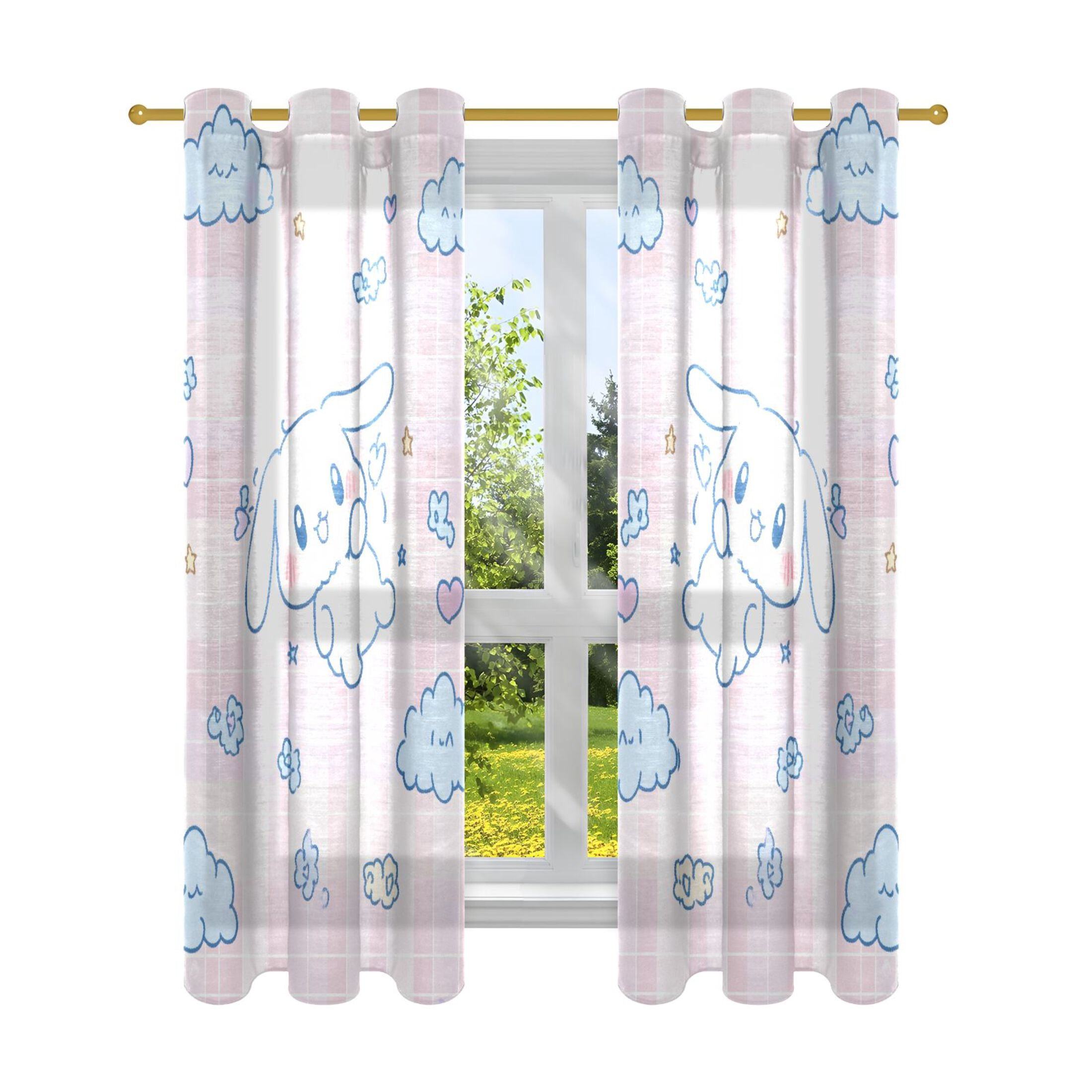 Sheer Curtains 2 Panels Set Grommet Drapes Window Treatments Light ...