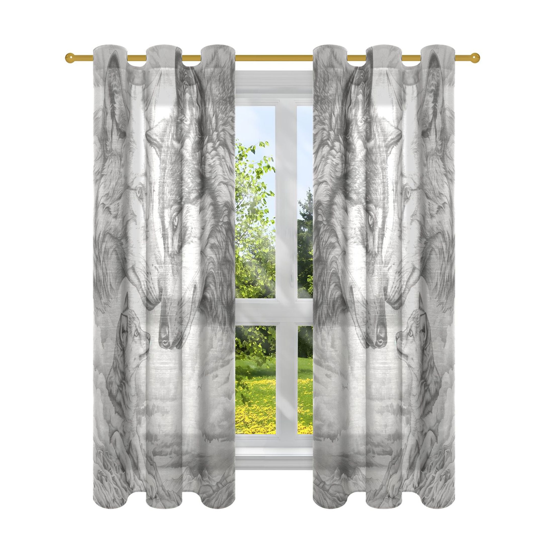 Sheer Curtains 2 Panels Set Grommet Drapes Window Treatments Light ...